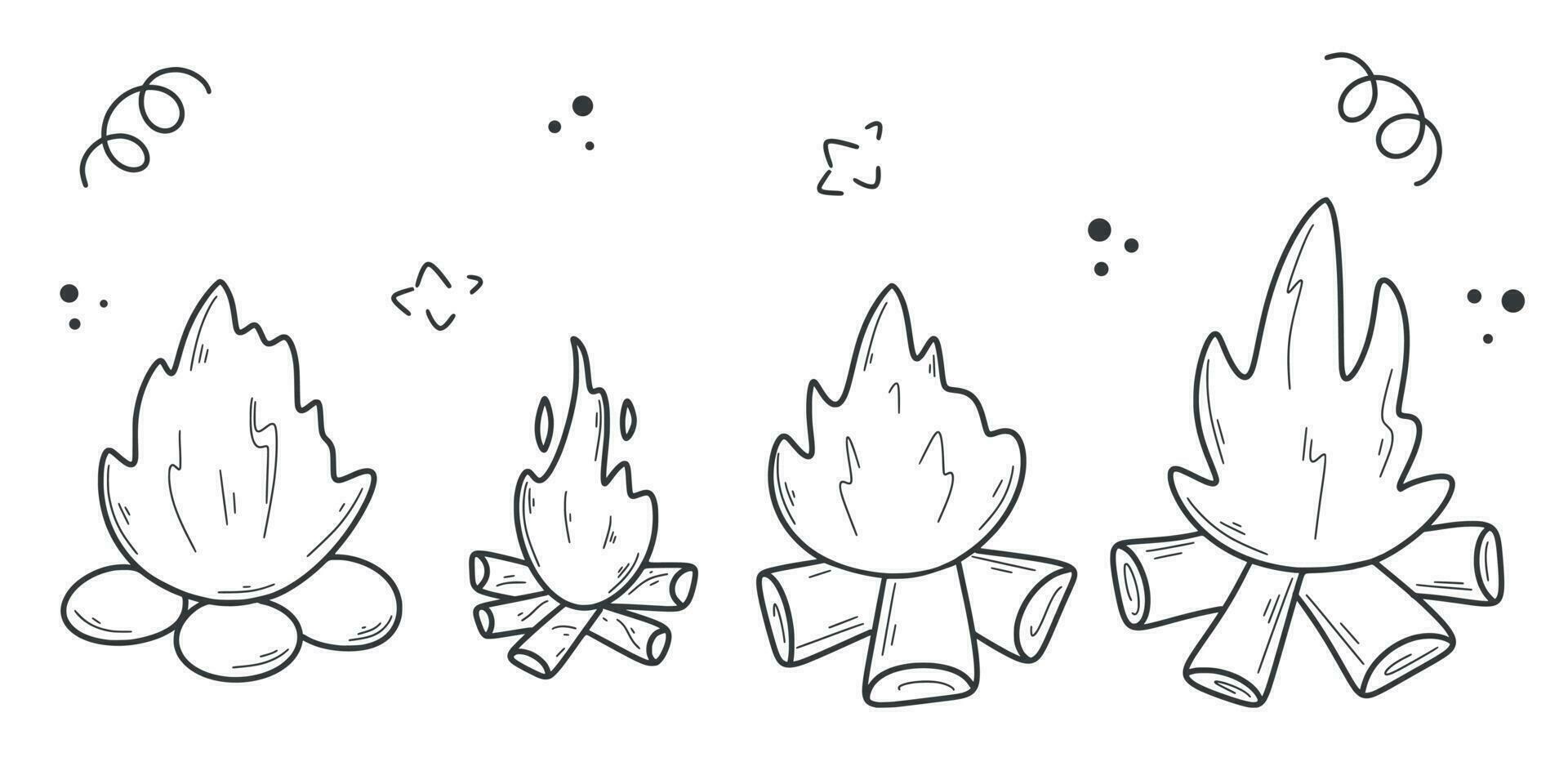 Hand drawn campfire set 24359564 Vector Art at Vecteezy Hand drawn campfire set 24359564 Vector Art at Vecteezy