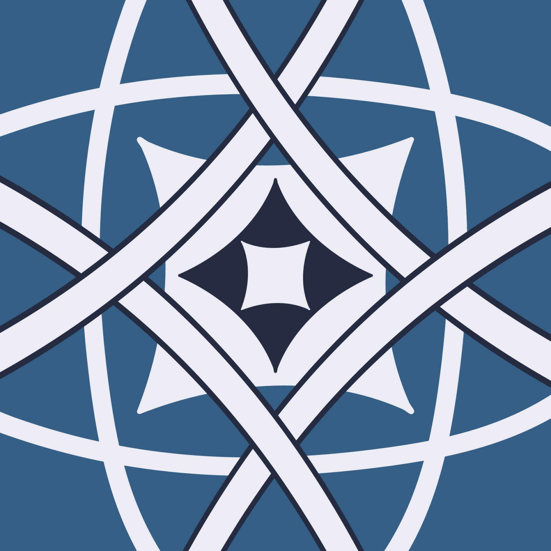 Abstract Geometric Pattern Blue White Color Geometric Shape Overlapping Seamless Pattern