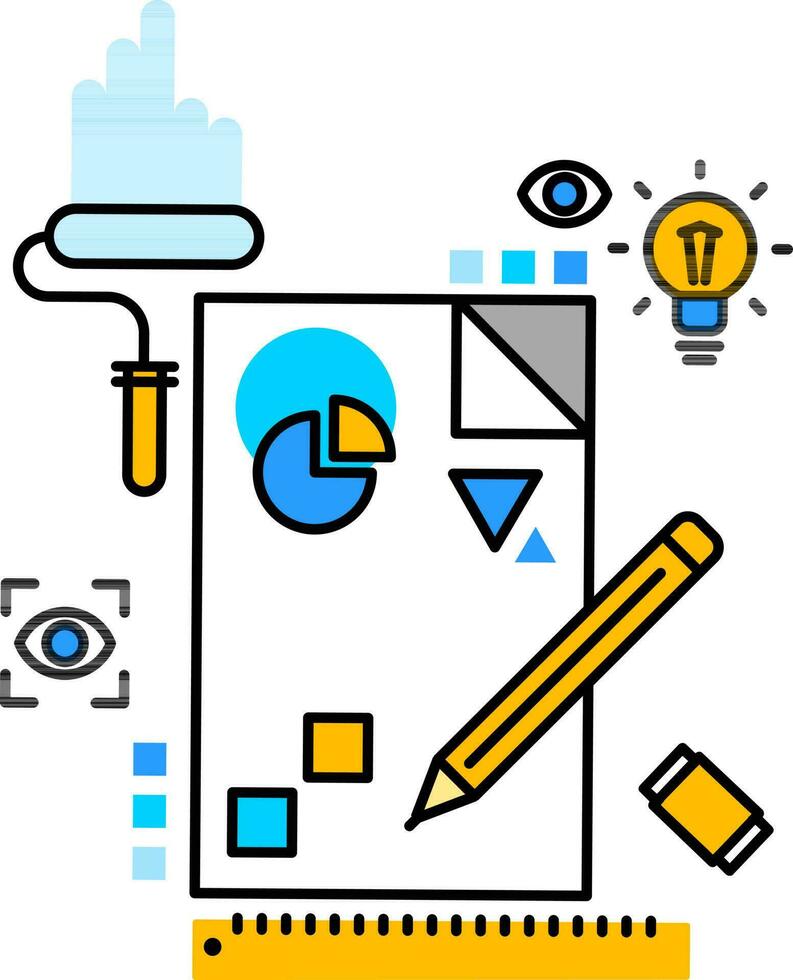 Drawing Or Designing Tools Like As New Page With Create Shape Eraser Ruler View Coloring Idea