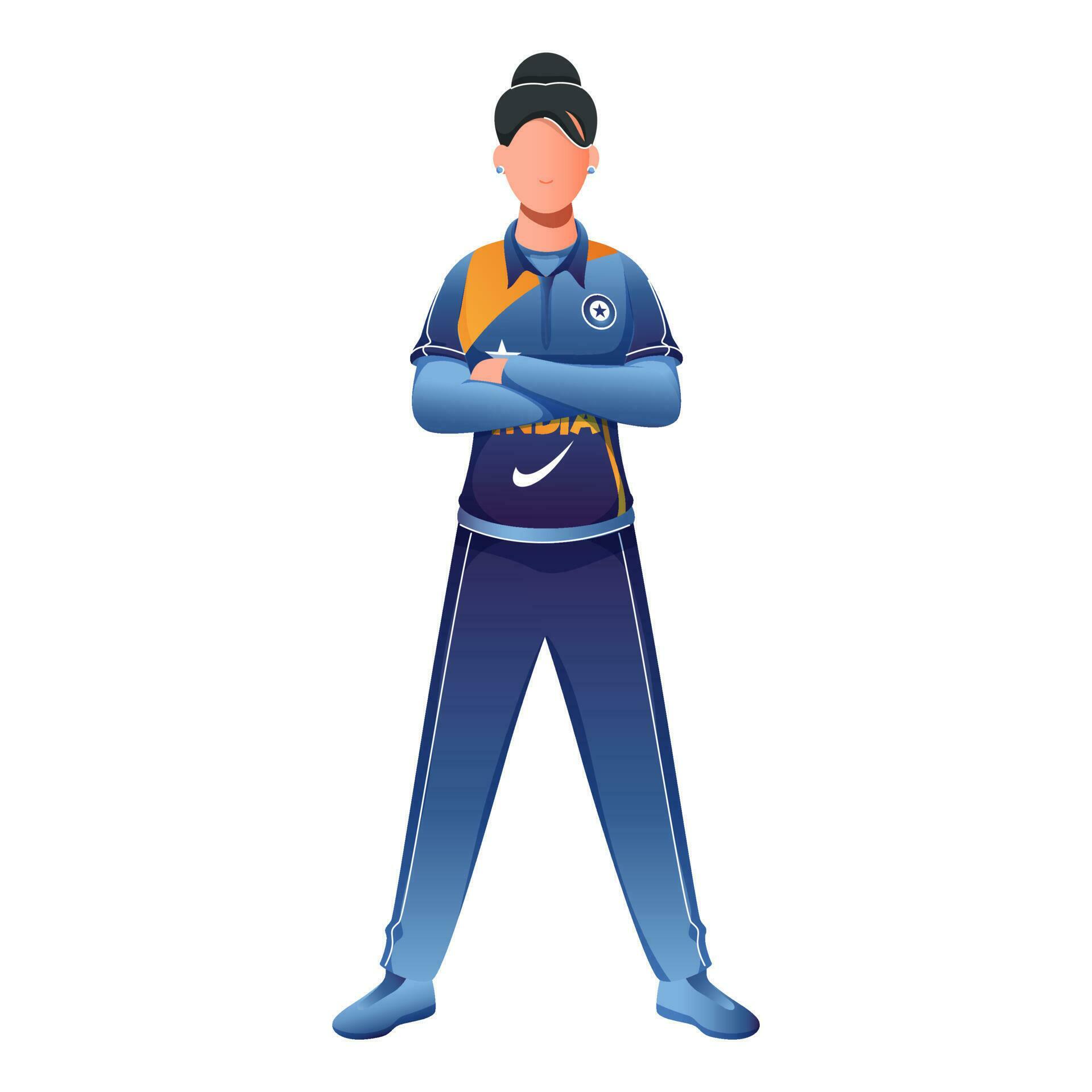 Cartoon Faceless Woman Cricket Player In Standing Pose 24361275 Vector Art At Vecteezy