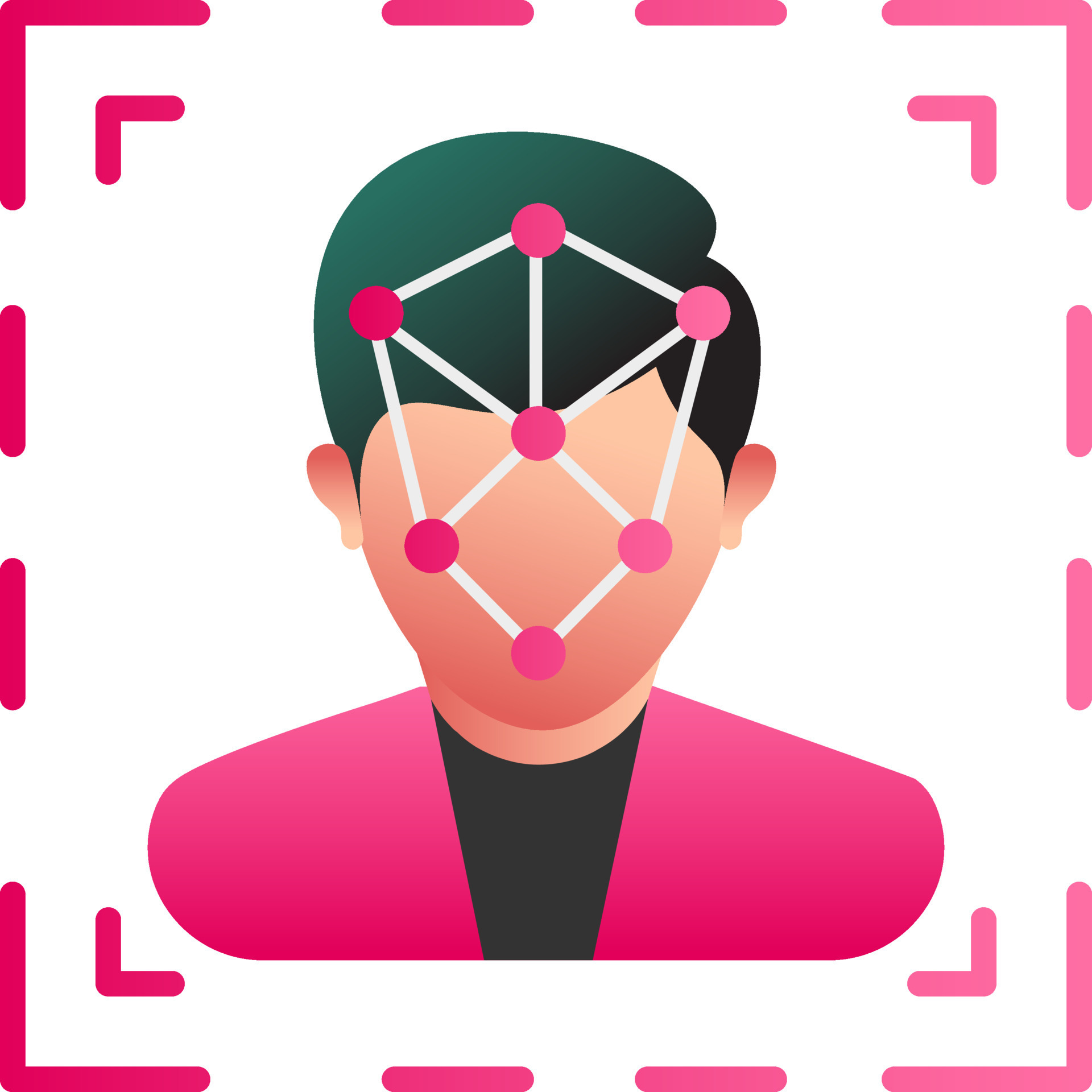 Vector Illustration Of Facial Biometric Scanning Face Icon 24361560 Vector Art At Vecteezy