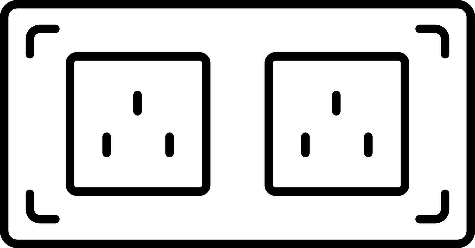 Flat style Three pin sockets icon in line art. 24361648 Vector Art at ...