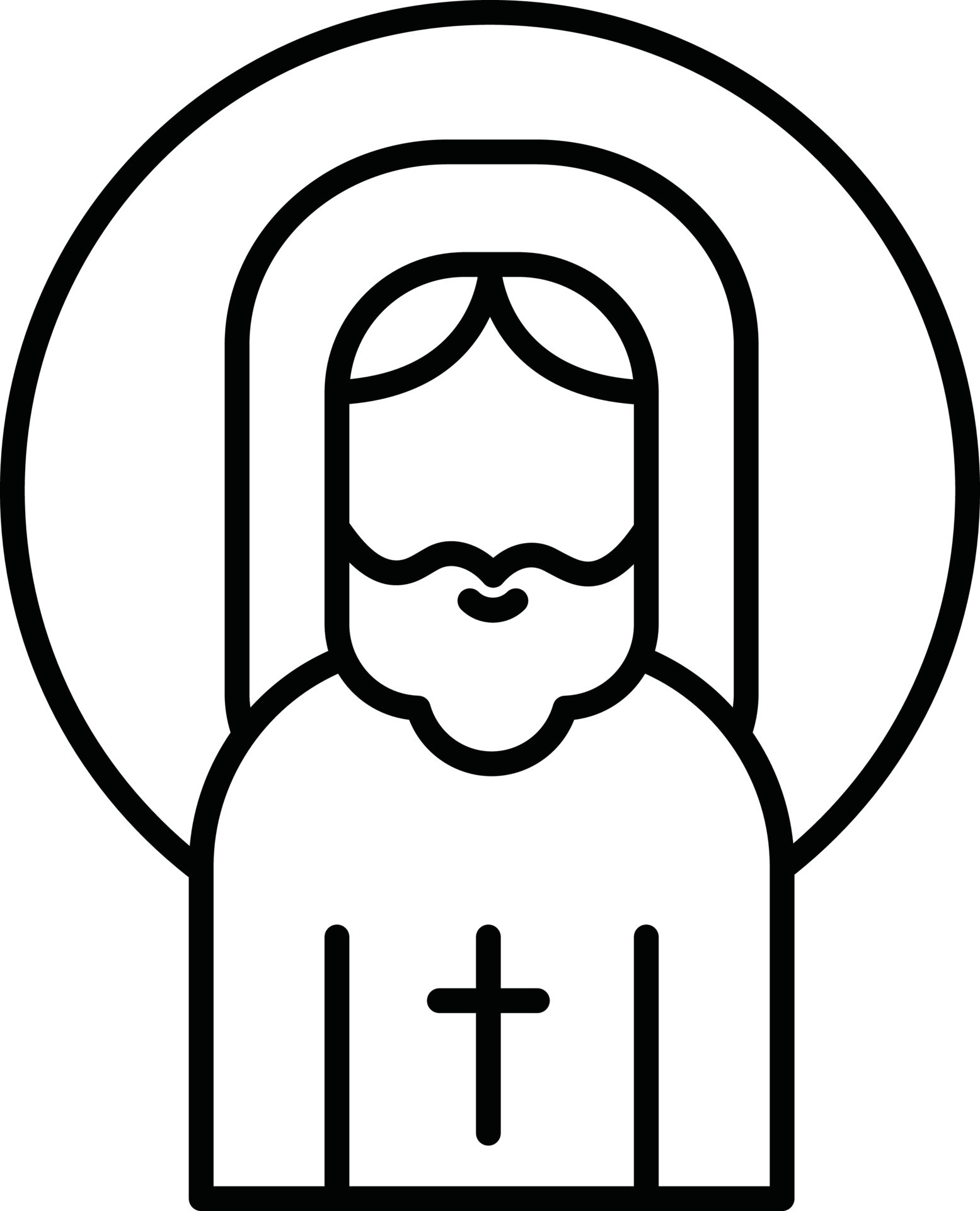 Jesus icon in black line art. 24361773 Vector Art at Vecteezy