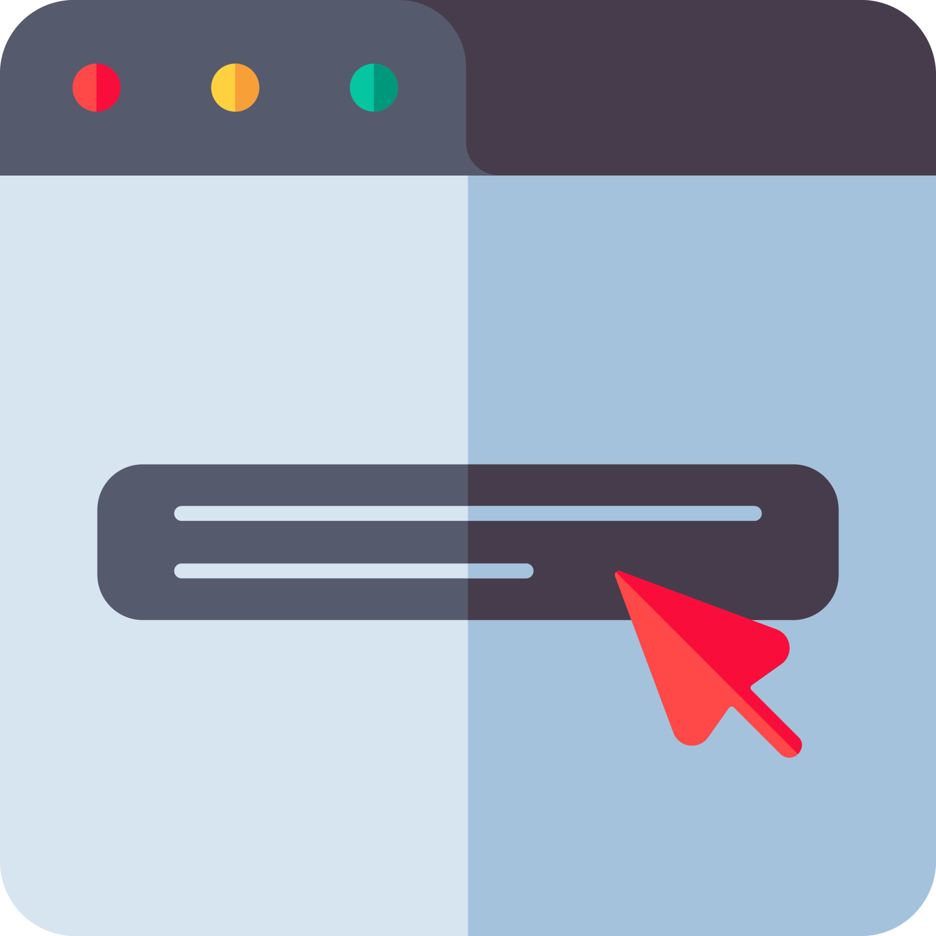 Cursor pointer in web page screen icon in flat style. 24361991 Vector ...