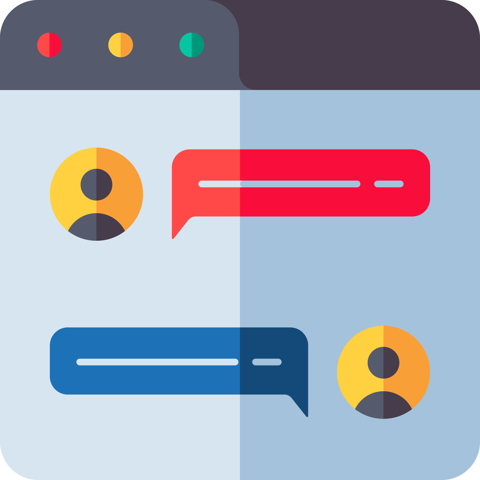 Online user message or chat web page icon in flat style. 24362008 ...