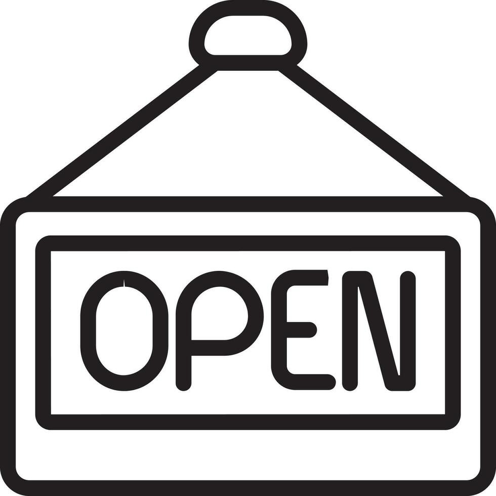 Flat Style Open Signboard Icon in Line art. 24363038 Vector Art at Vecteezy