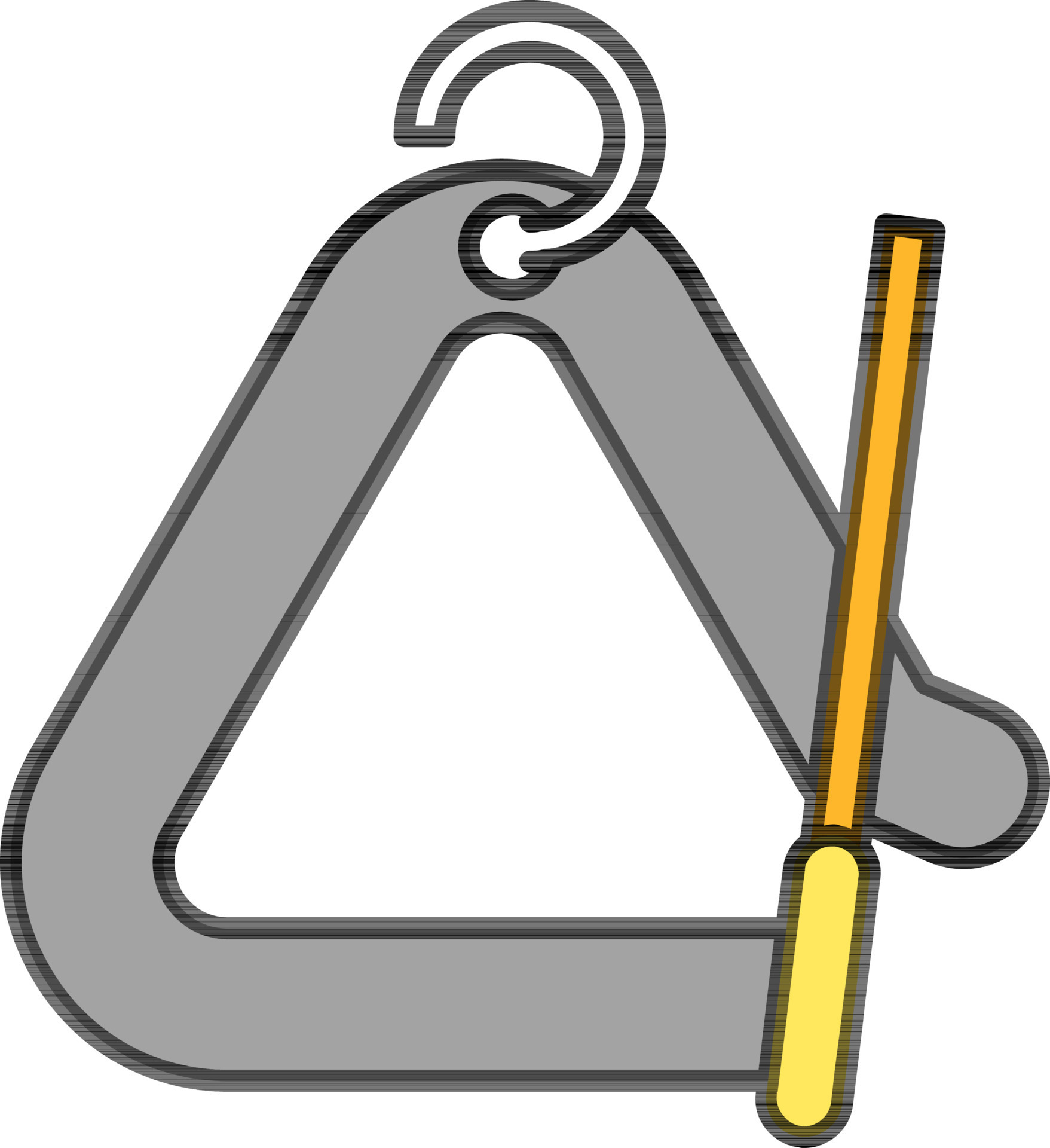 Triangle Bell Icon In Grey And Yellow Color 24363902 Vector Art At