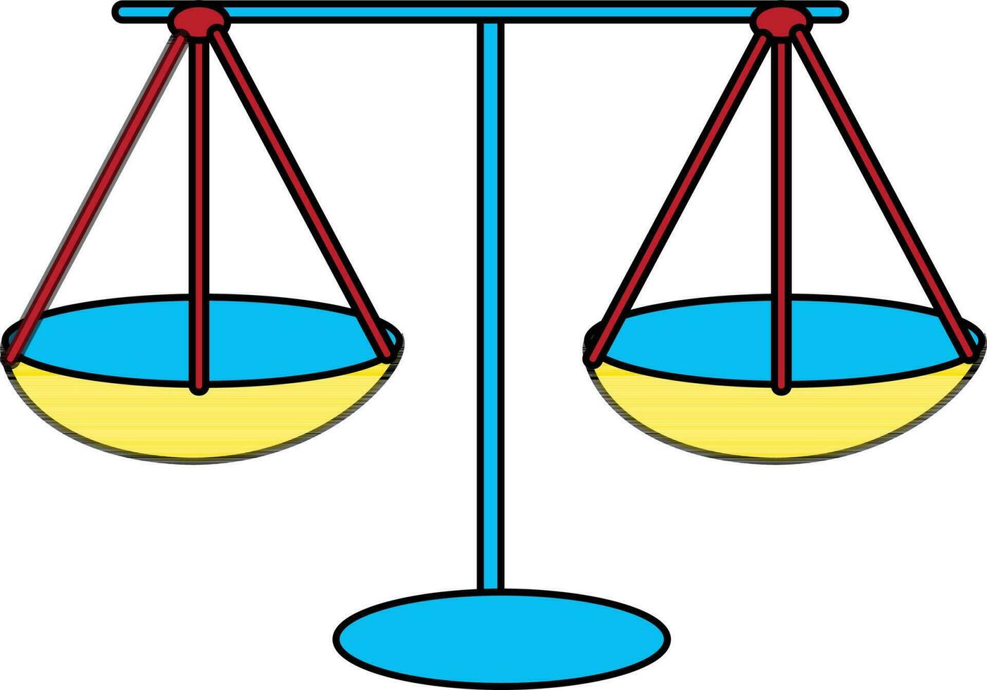 Blue and red balance scale in black line art. 24367161 Vector Art at ...