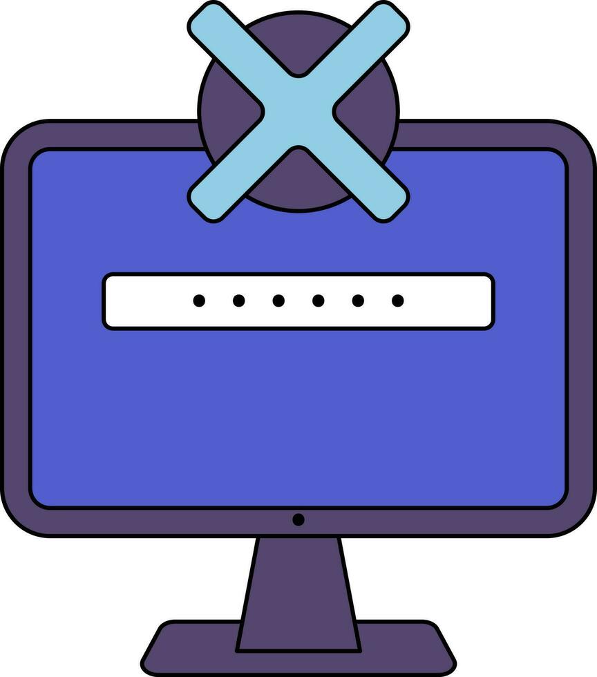 Wrong Password Showing On Computer Screen Icon 24368149 Vector Art At