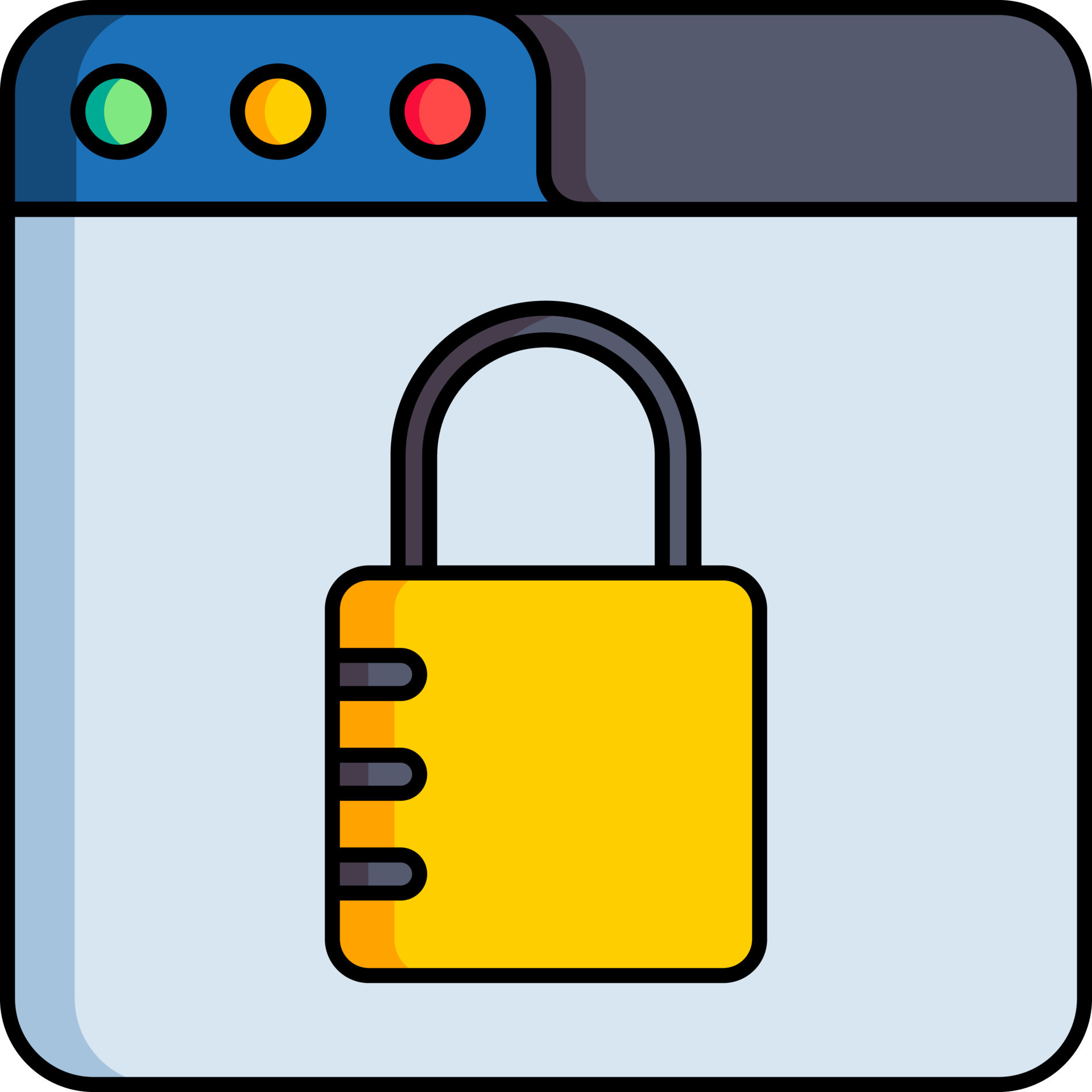 Lock web page icon yellow and blue color. 24368462 Vector Art at Vecteezy
