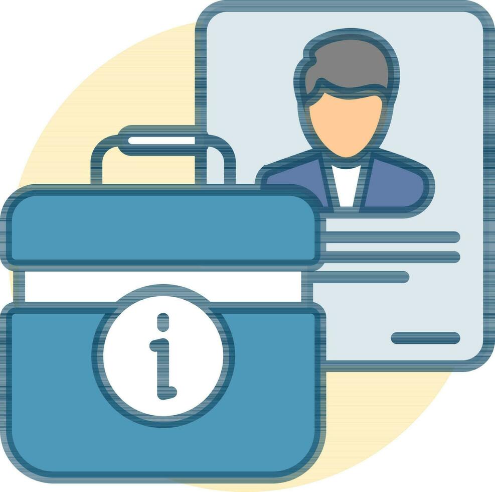 Info briefcase with user document paper icon in blue color. 24368955 Vector Art at Vecteezy