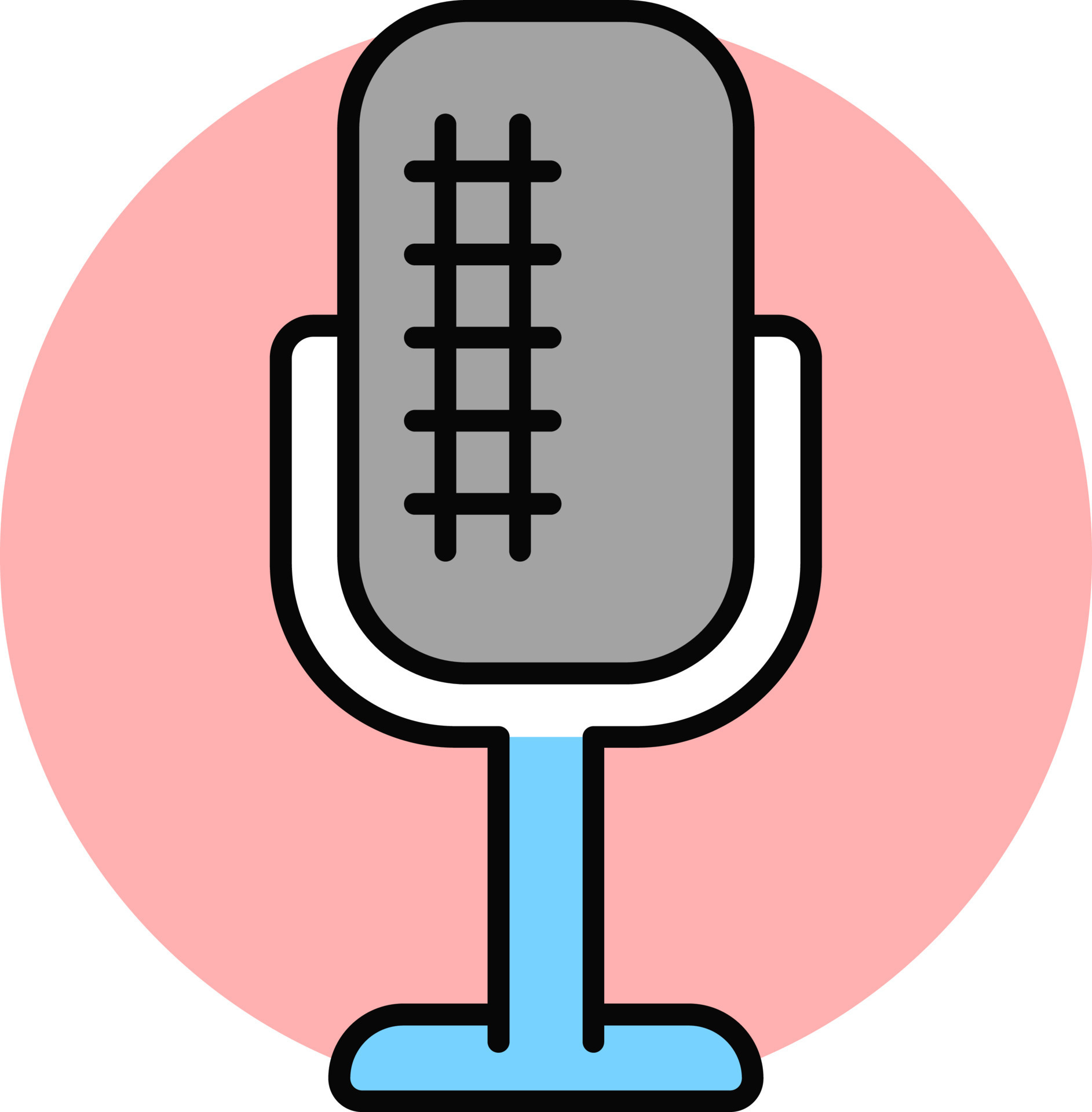 Illustration of Microphone icon on pink background. 24369386 Vector Art ...