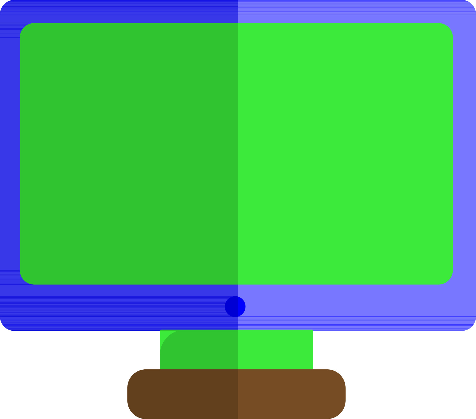Blue And Green Computer. 24370074 Vector Art At Vecteezy