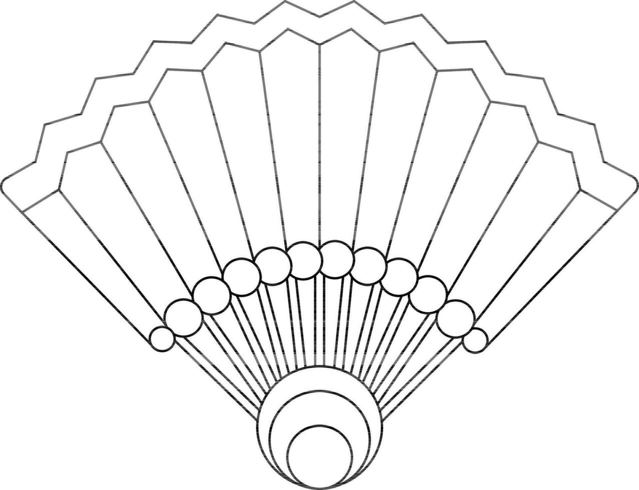 Black line art illustration of a chinese fan. 24370840 Vector Art at Vecteezy