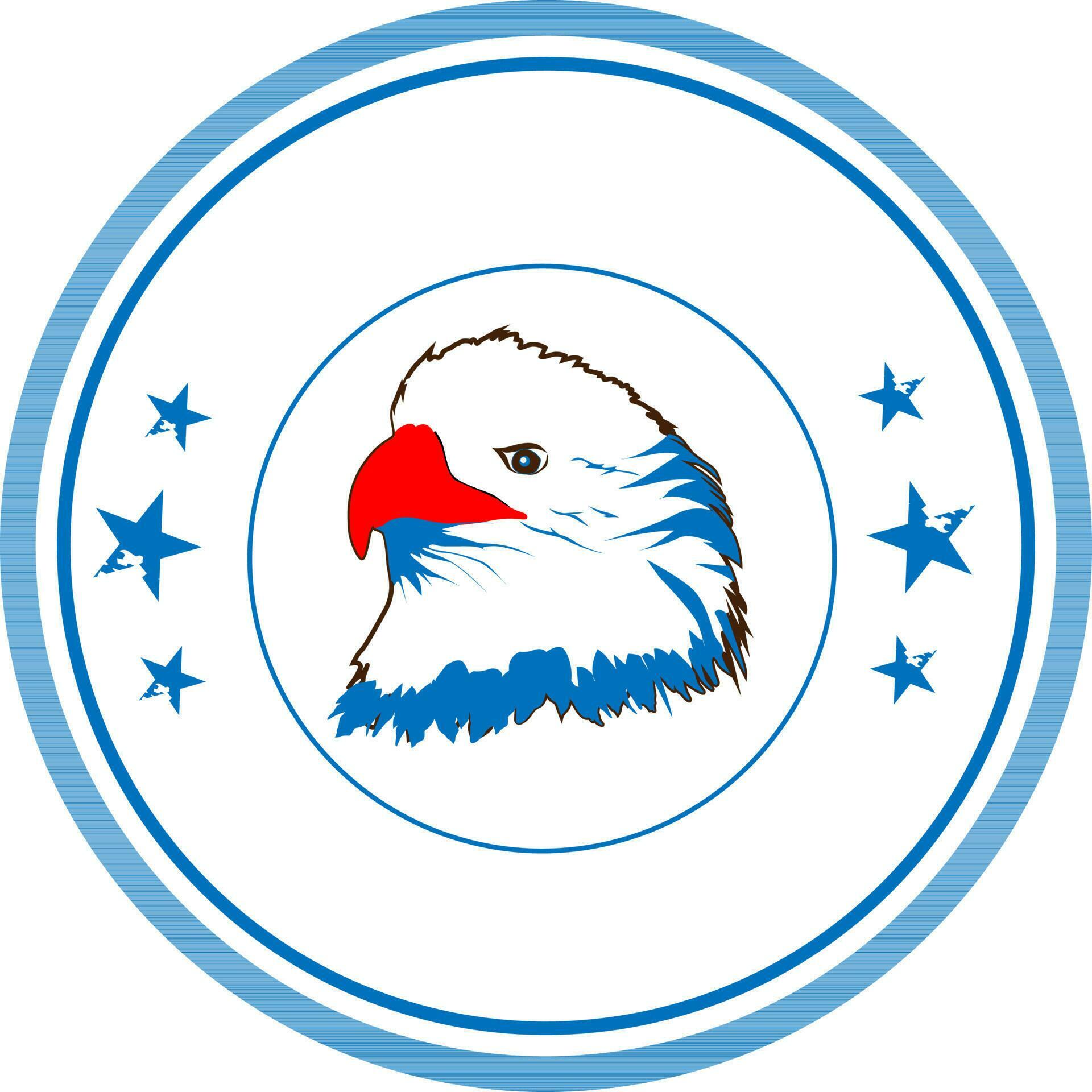 Flat illustration of an eagle in a circular frame. 24374462 Vector Art ...