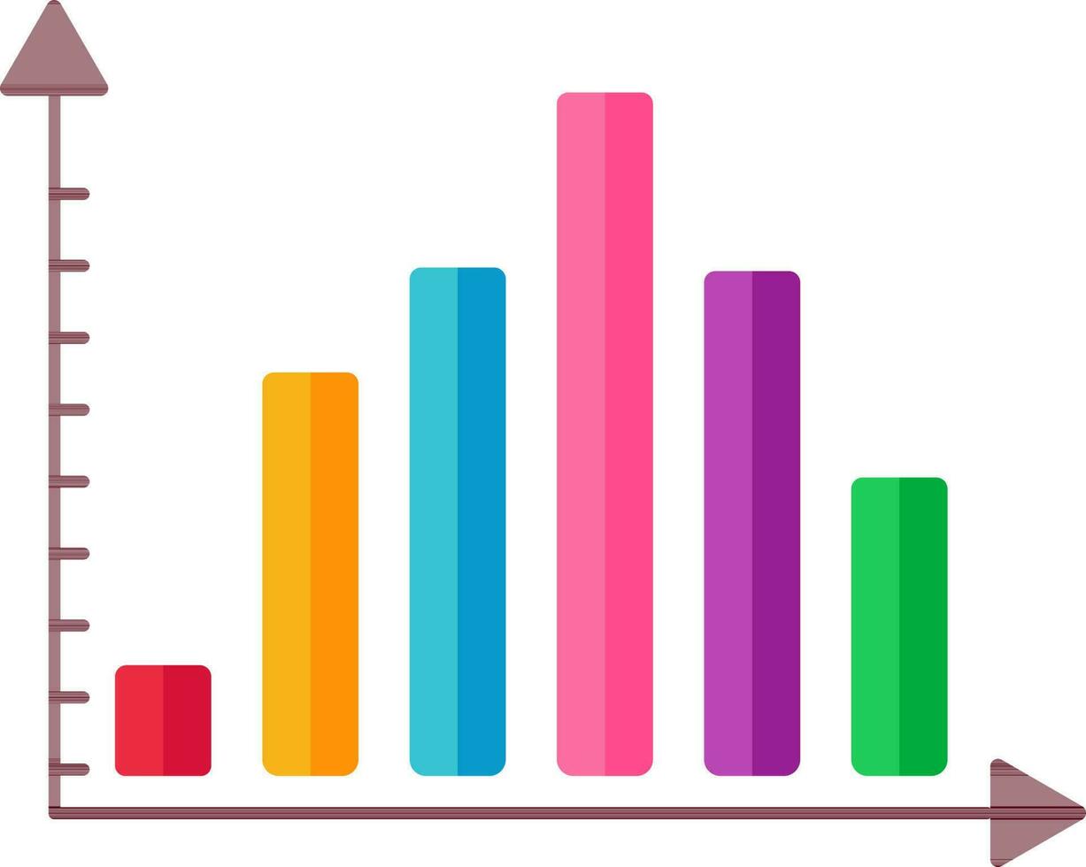 Vector illustration of Colorful Bar Graph with Six Step. 24375104 ...