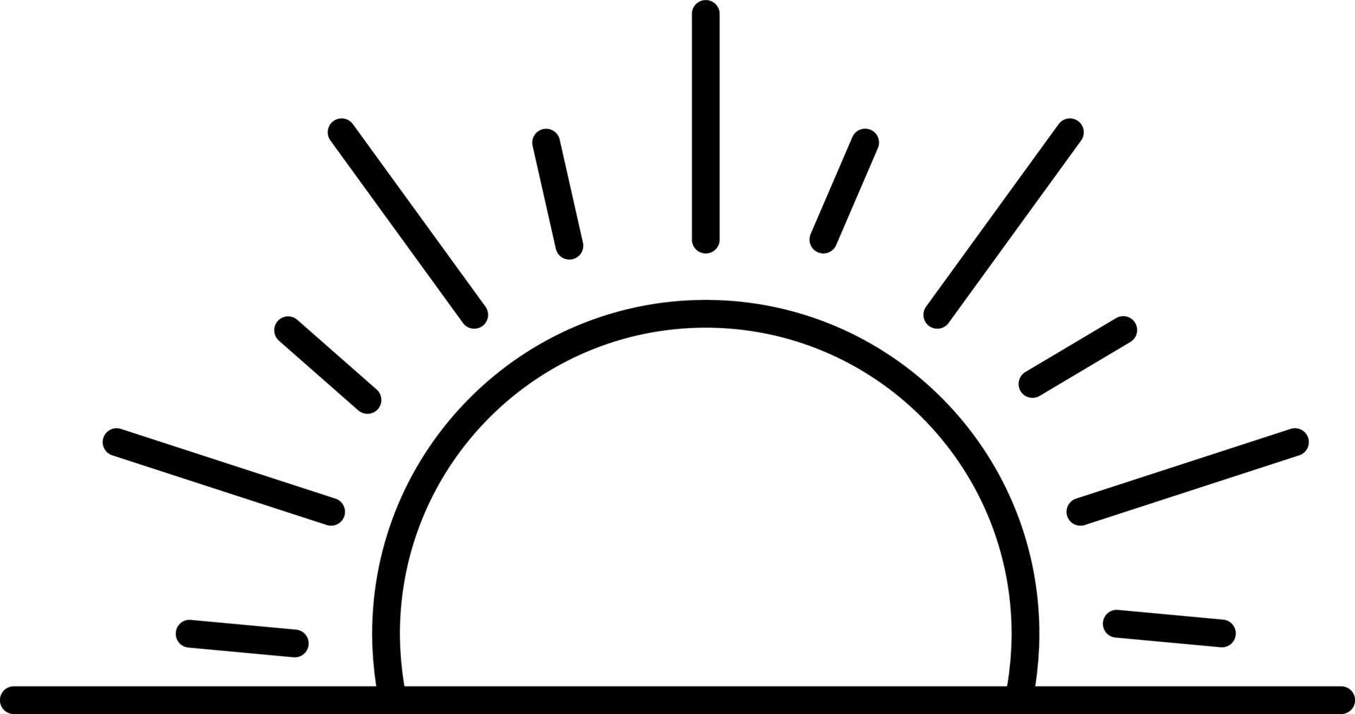 Black Line Art Sunrise Or Sunset Icon In Flat Style 24375185 Vector