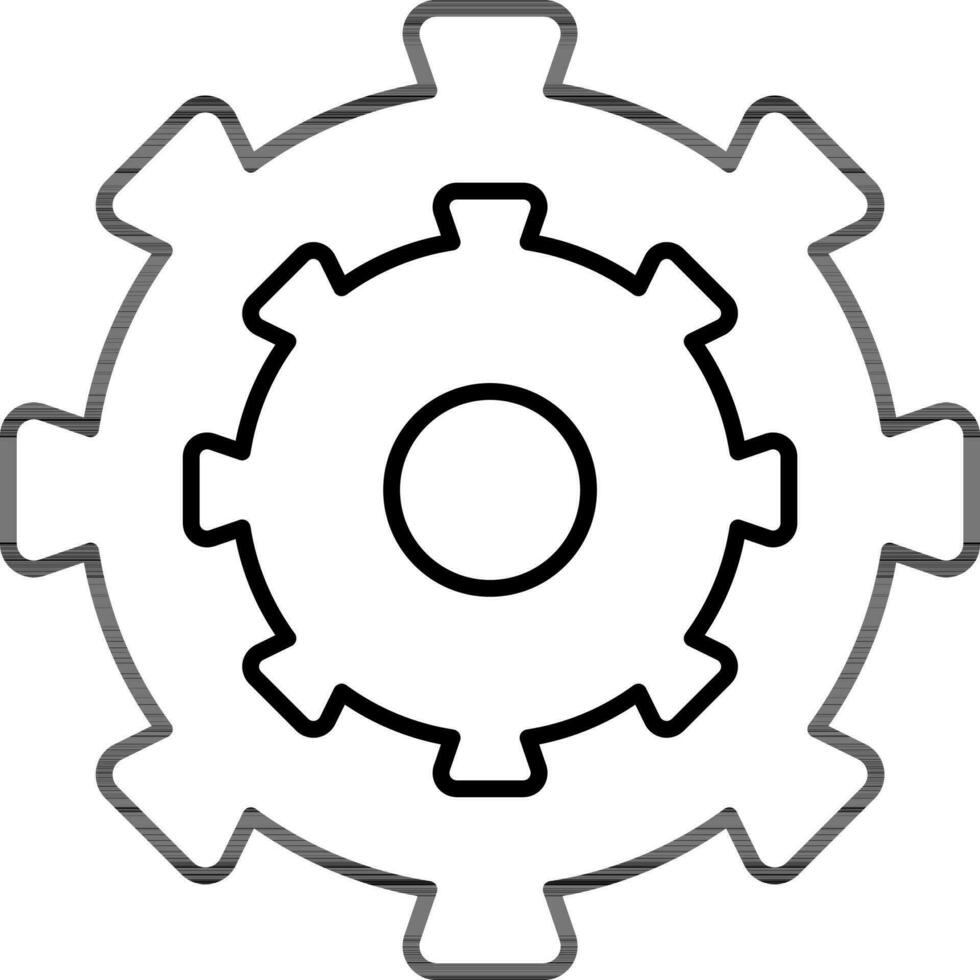 Flat style Cogwheel icon in line art. 24375730 Vector Art at Vecteezy
