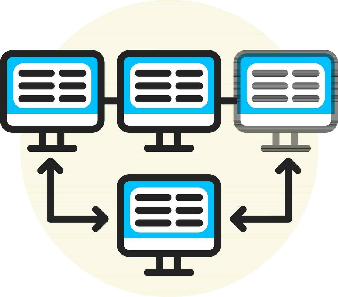 Computer networking connection icon in black and blue color. 24375758 ...