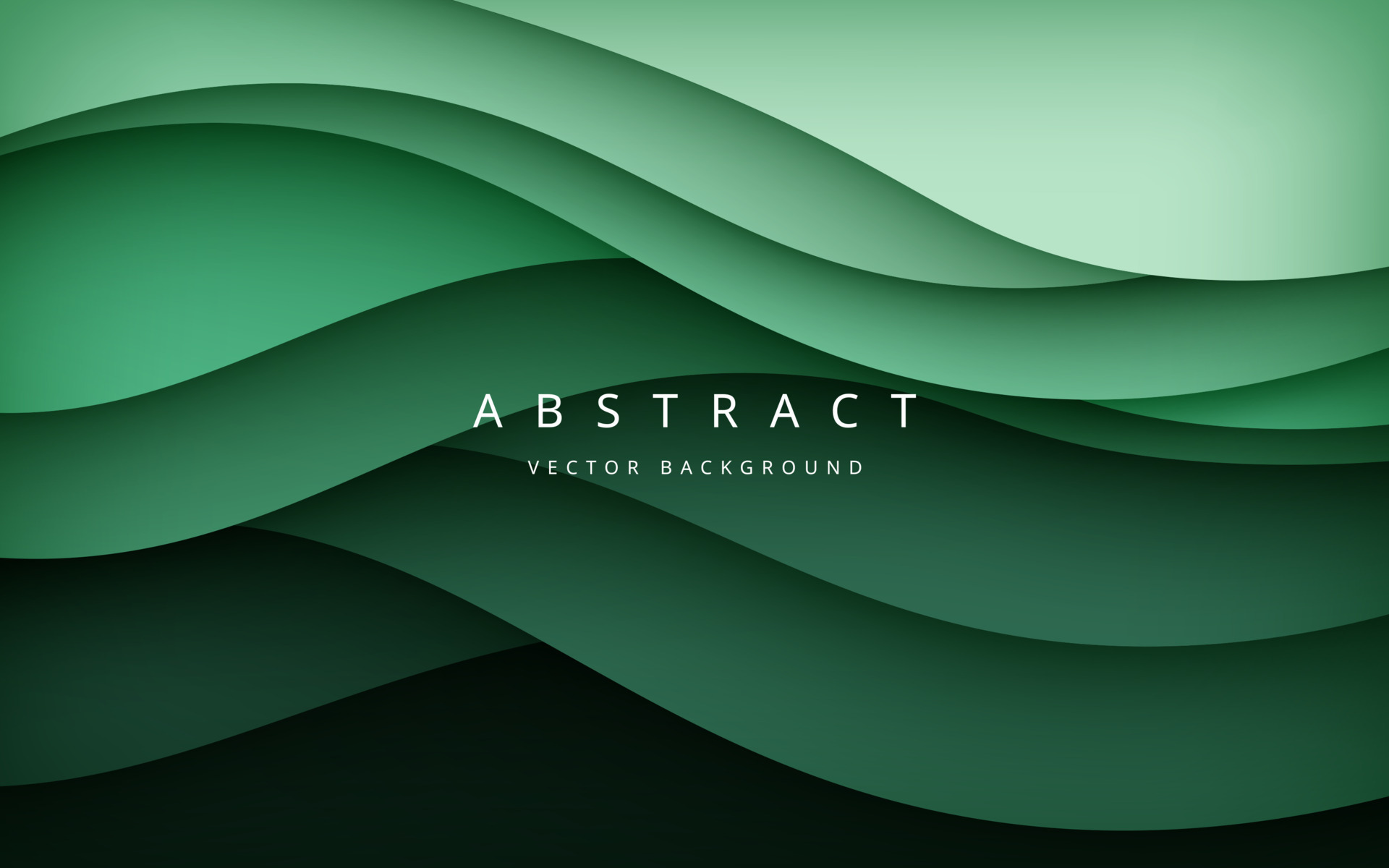 Multi Colored Abstract Green Dynamic Wavy Papercut Overlap Layers Background Eps10 Vector
