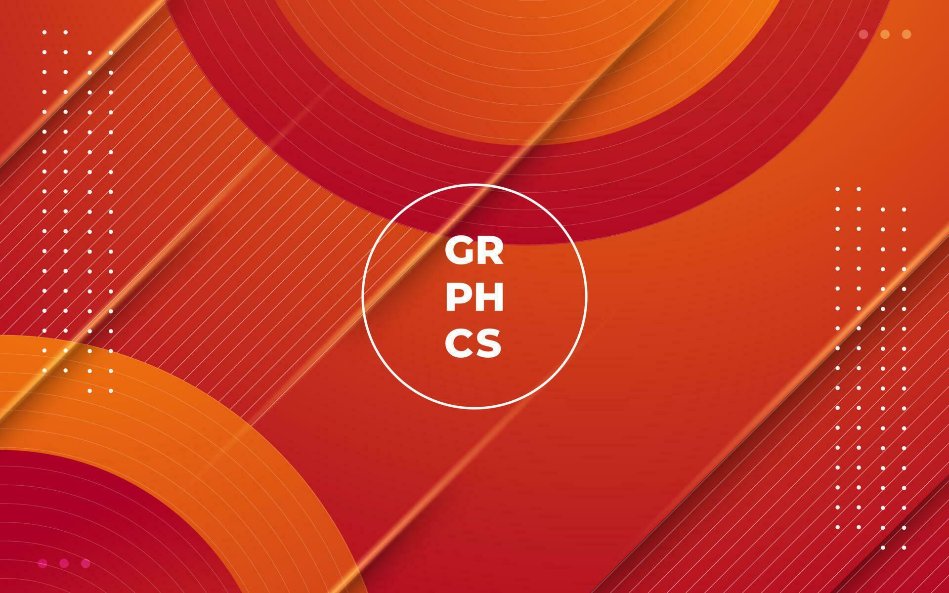 Abstract Orange Gradient Color Geometric Shape With Circle Simple Line And Shadow 3d Look And