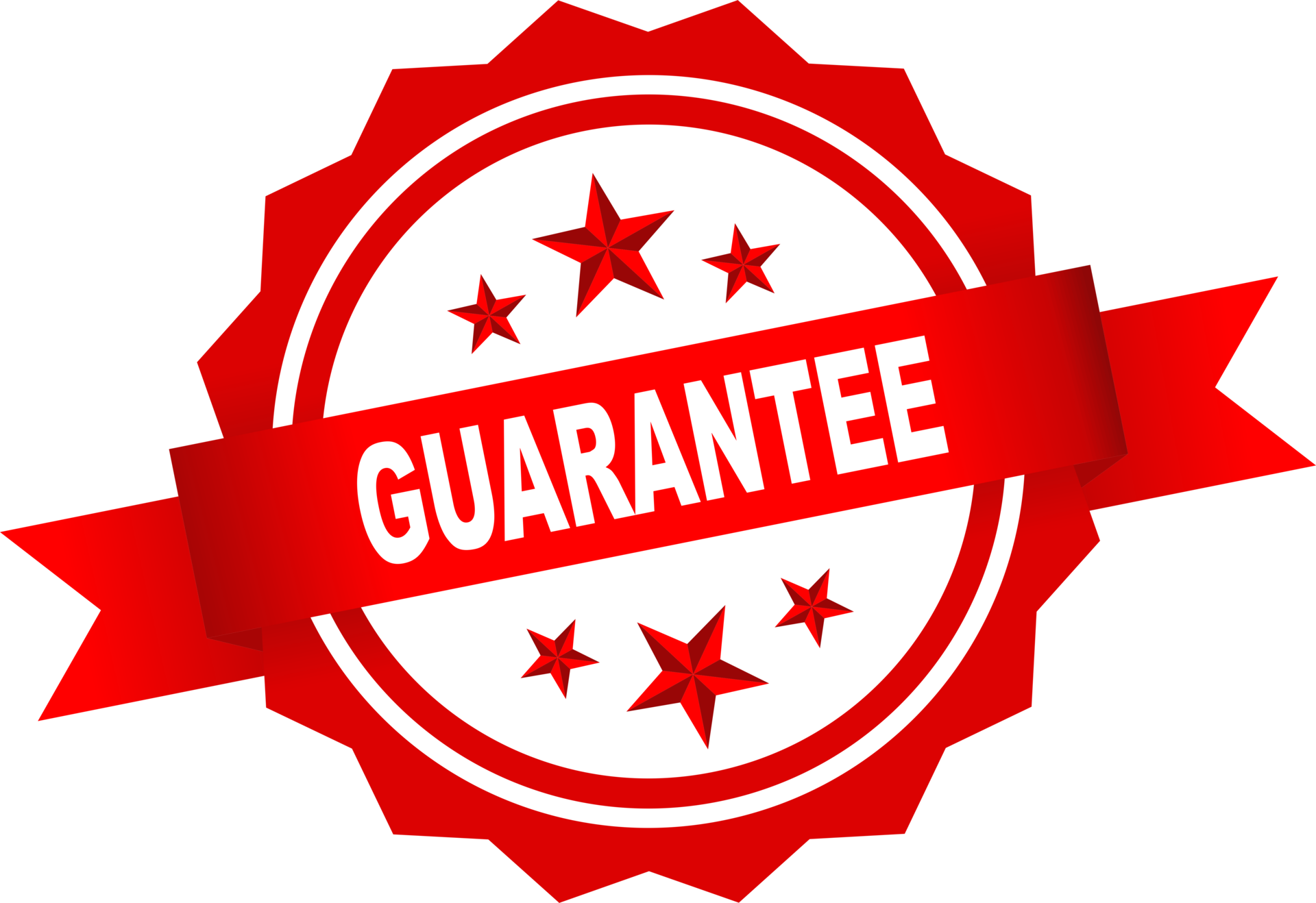 Guarantee label icon symbol red white design transparent background 24382895 PNG