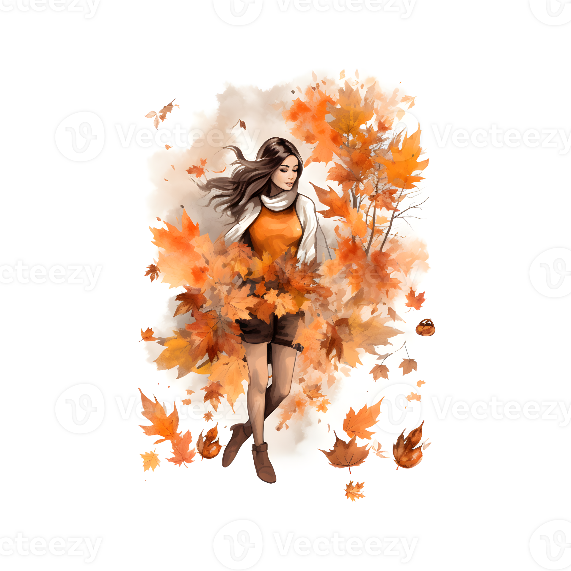 Autumn Women T Shirt Design Book Cover Posters And Other Uses 24385599 Png