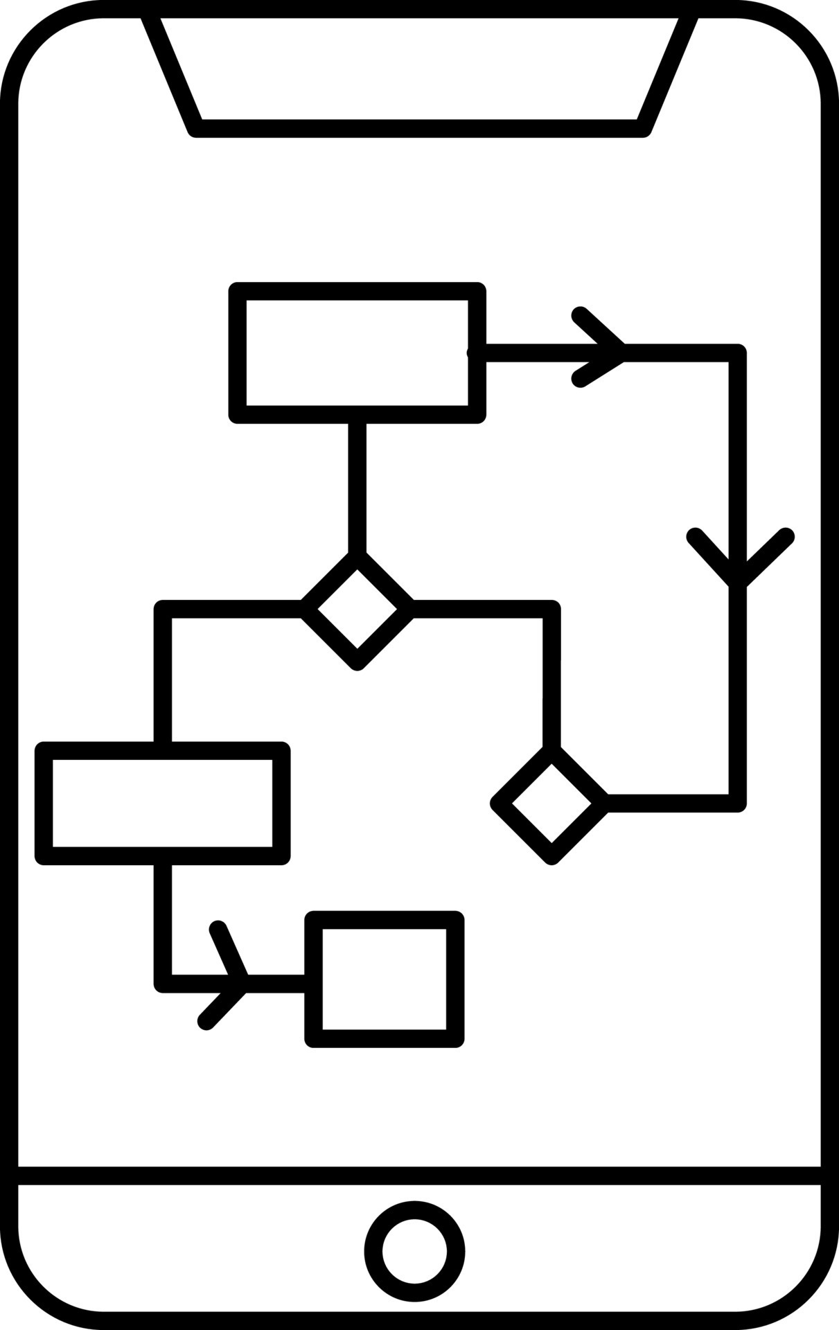 Algorithm On Smartphone Screen Icon In Line Art 24385817 Vector Art At Vecteezy