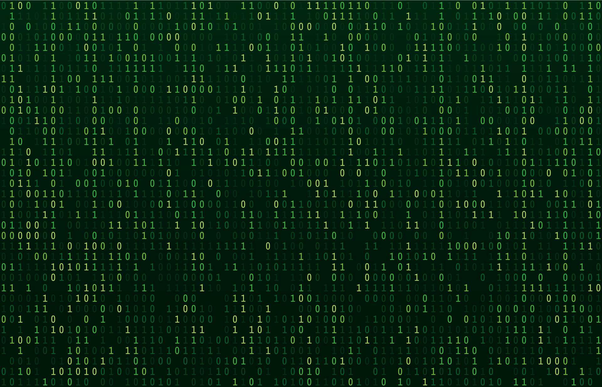 Matrix code stream. Green data codes screen, binary numbers flow and ...