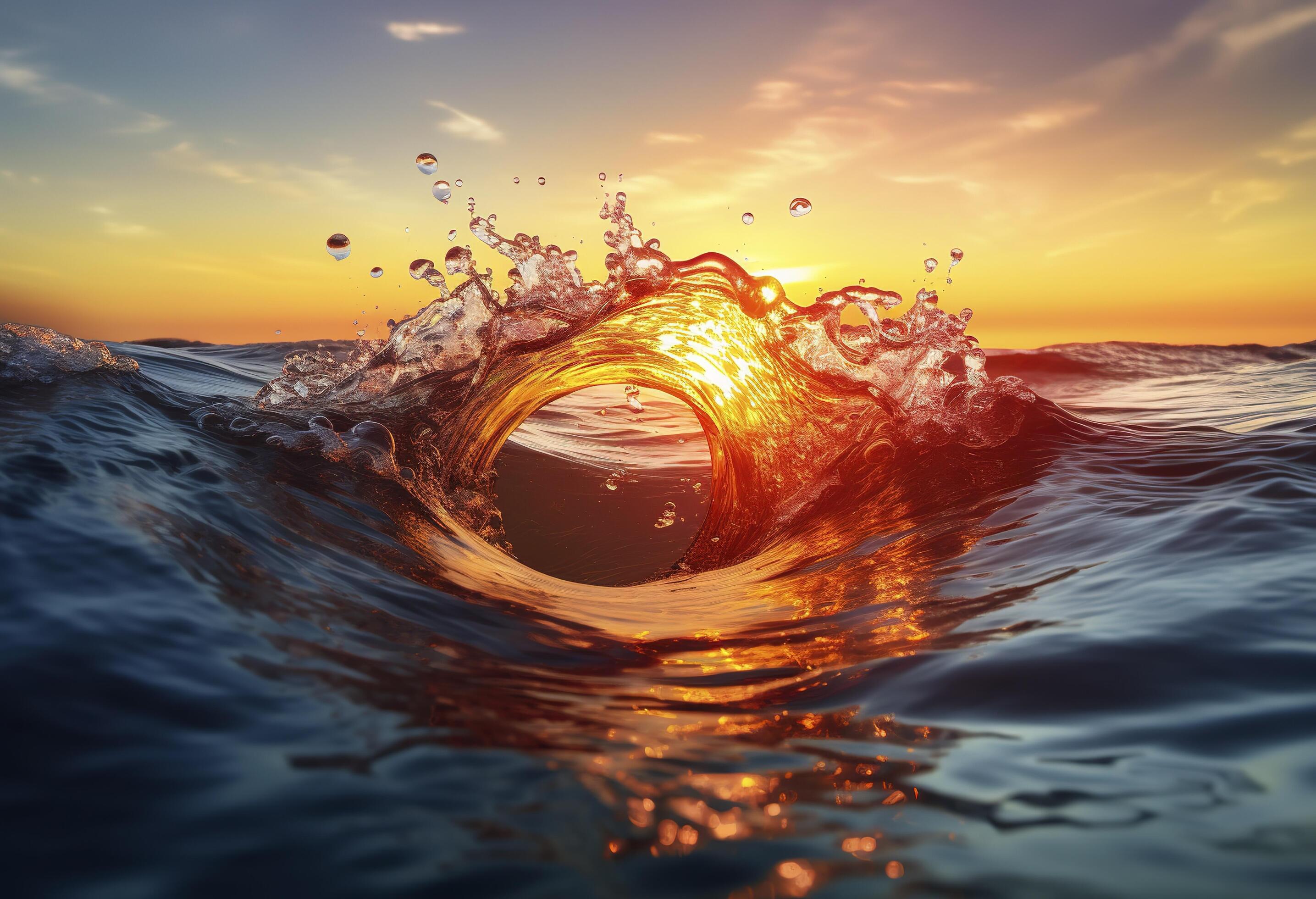 splashing, hd, water, sunset, water splash, water drops, water, sunset, water drop,, in the ...