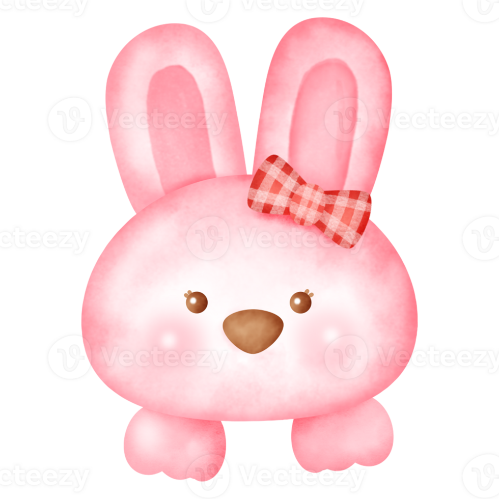Watercolor Pink Bunny Rabbit Clipart 24390585 Png