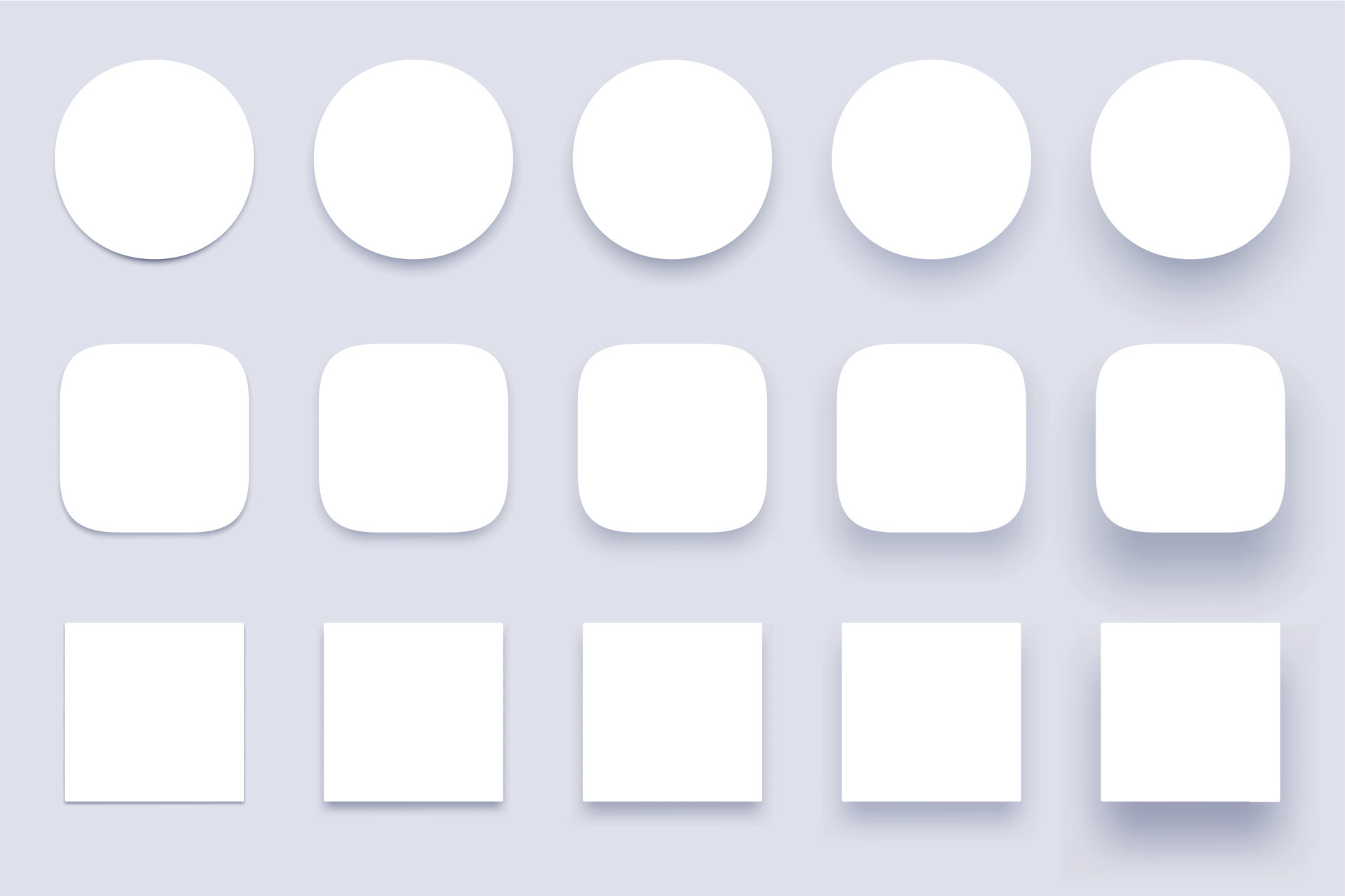 Button shadows. Simple shape shadow, clear buttons badges and ...