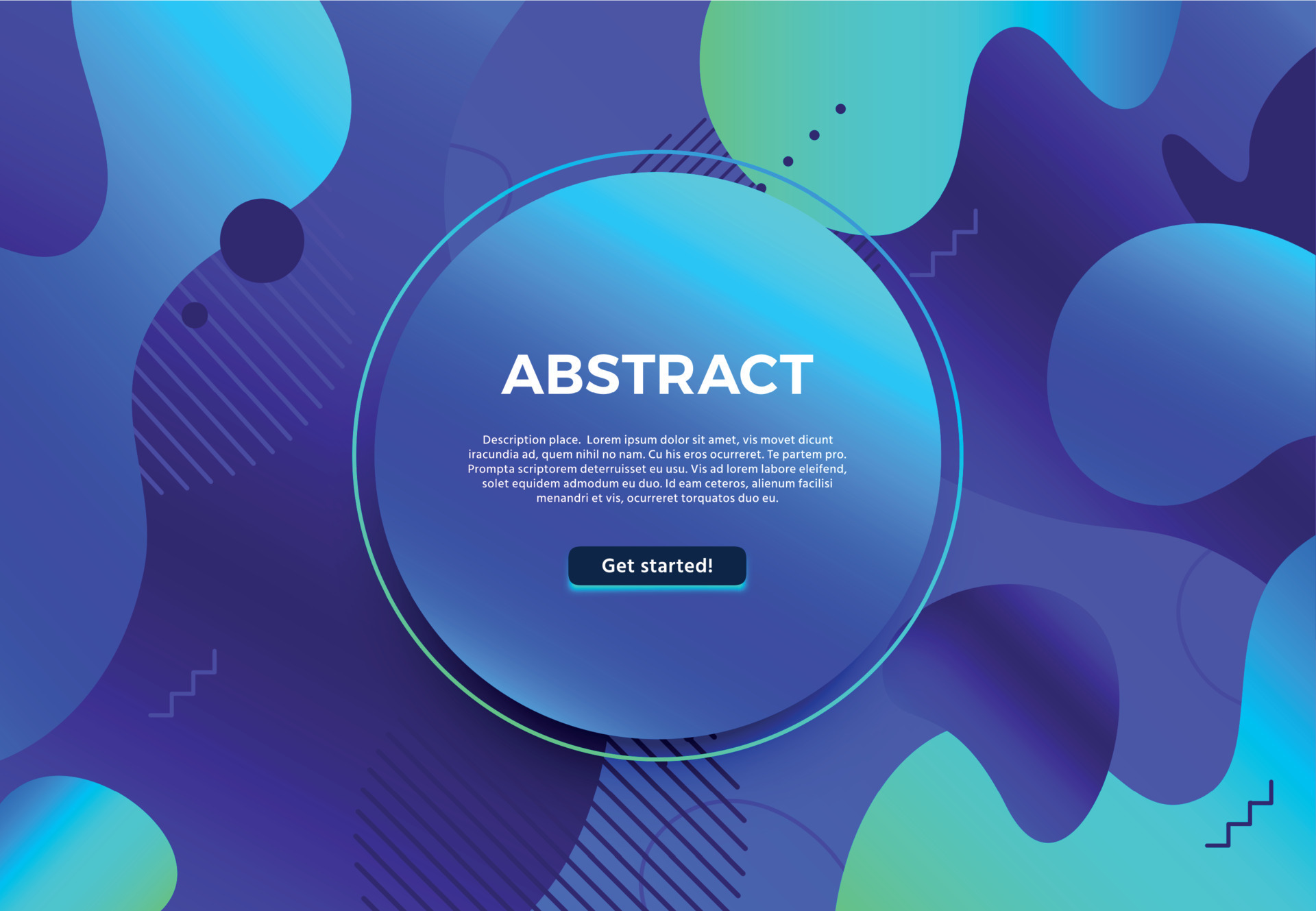 Abstract Liquid Frame Modern Fluid Shapes Frames Design Colorful Blue And Cyan Shape Vector