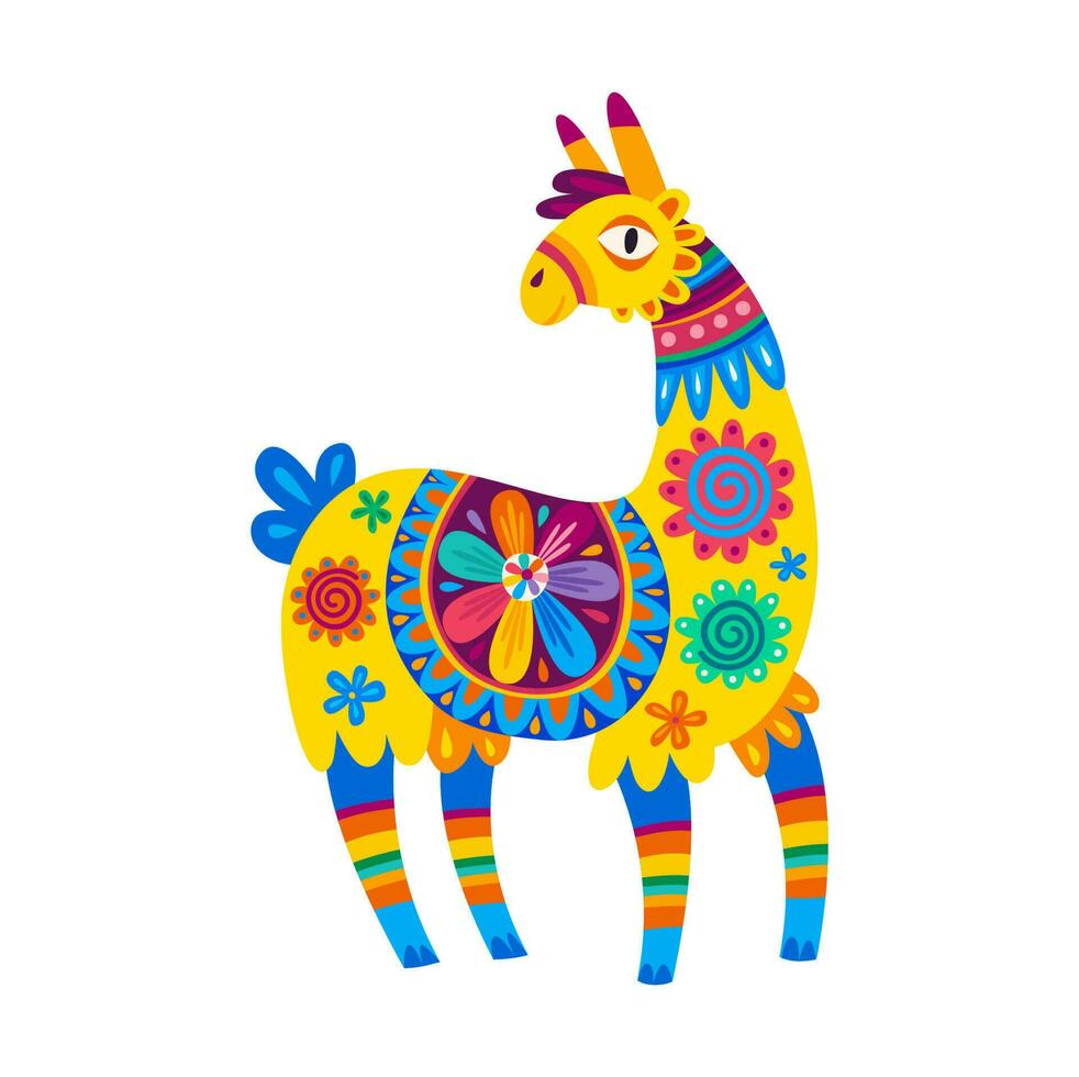 Llama cartoon character, baby alpaca with flowers 24392770 Vector Art ...
