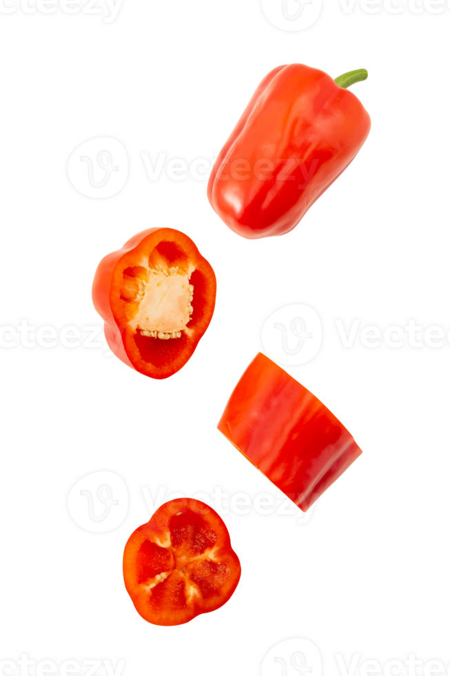 Falling Red Bell Pepper Slice Cutout Png File 24393304 Png
