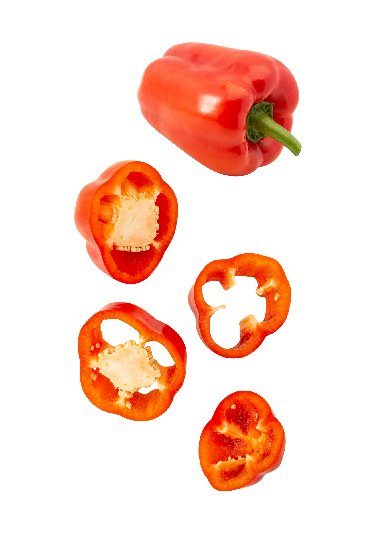 Falling Red Bell Pepper Slice Cutout Png File 24393409 Png