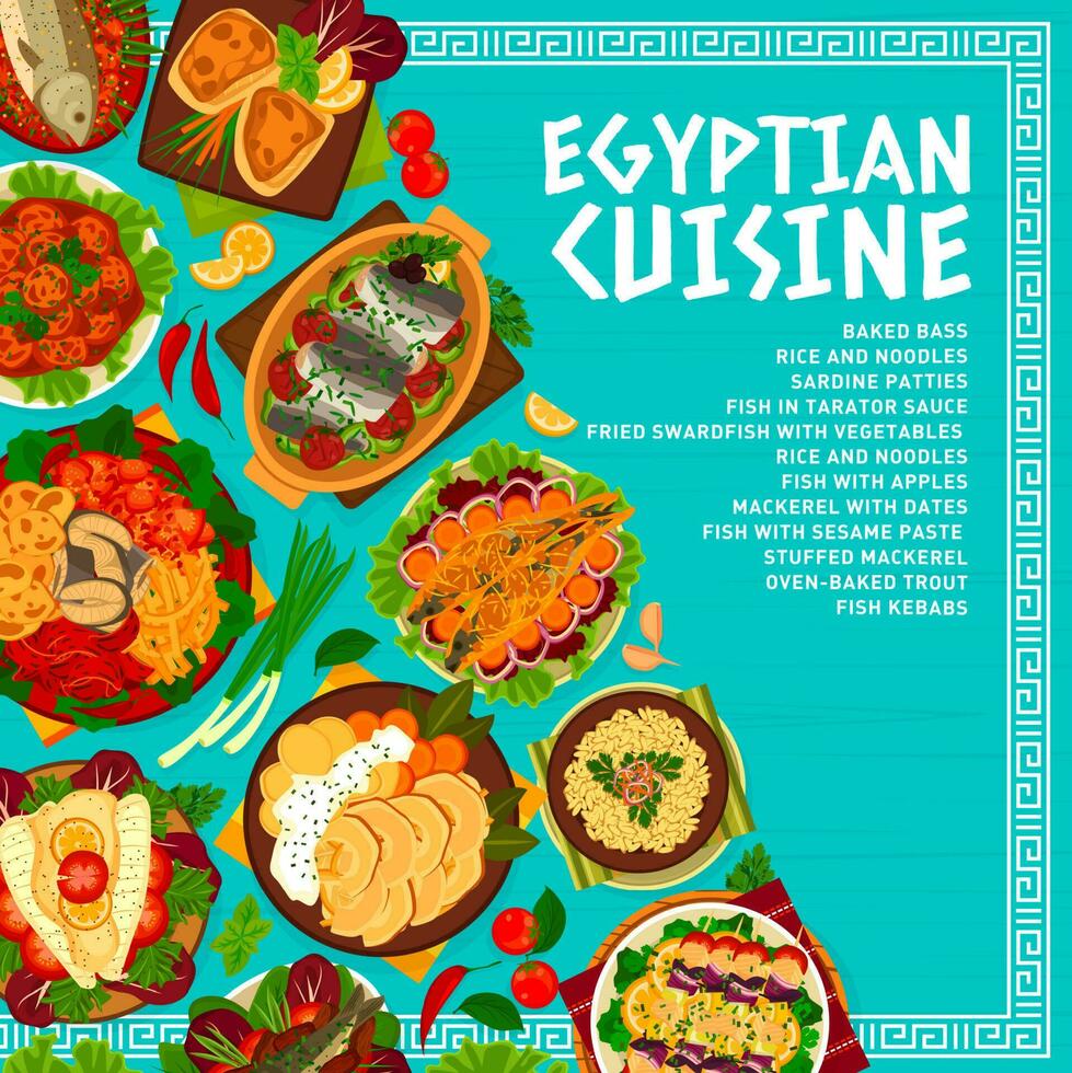 Egyptian cuisine restaurant meals menu cover page 24394848 Vector Art ...