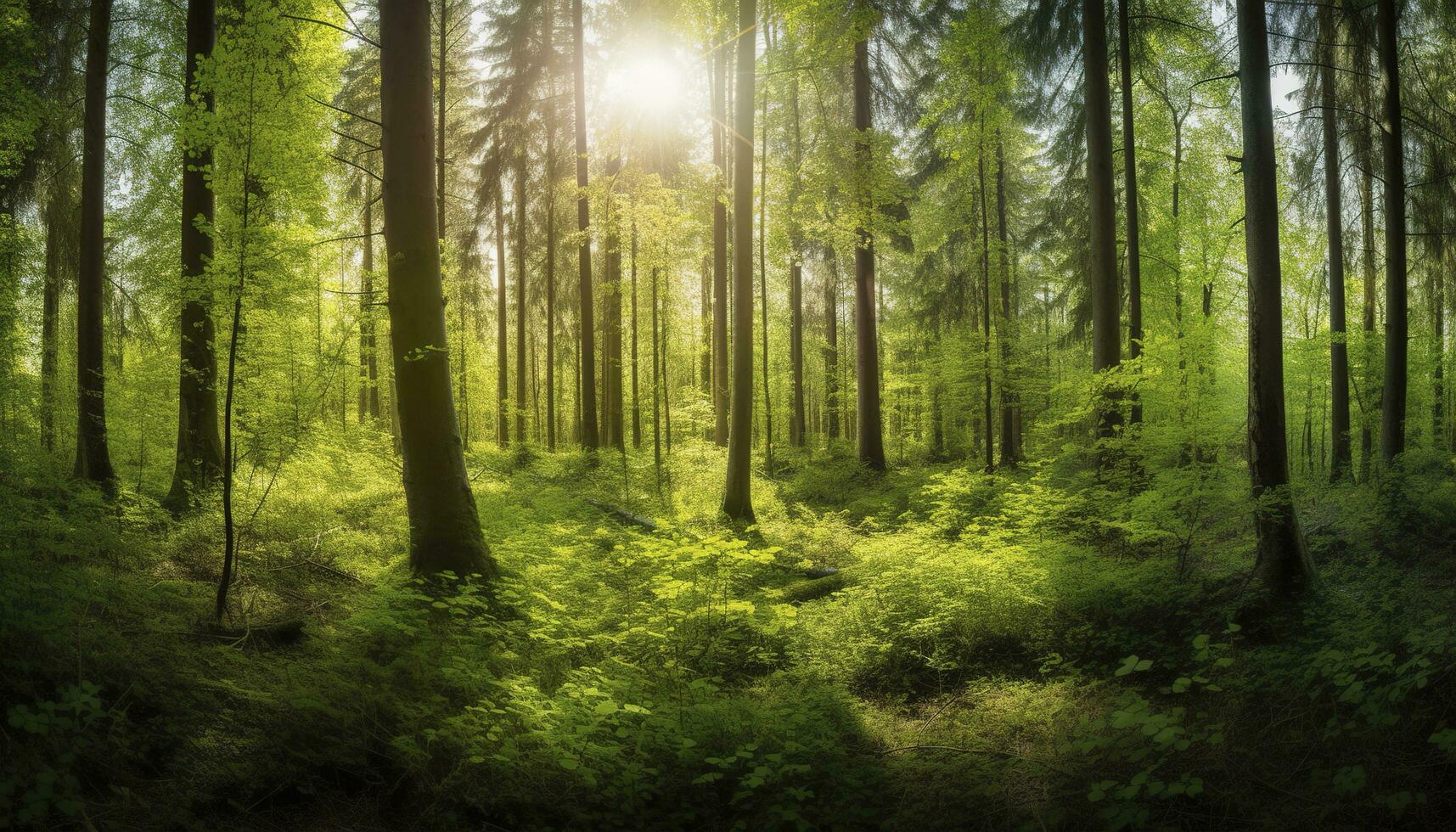 Beautiful rays of sunlight in a green forest, generate ai 24396137 ... Beautiful rays of sunlight in a green forest, generate ai 24396137 ...