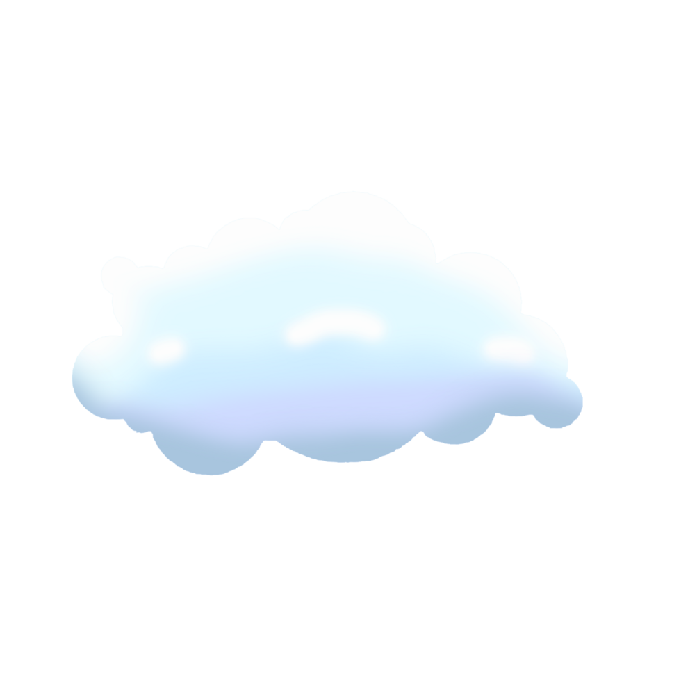 White 3d clouds set isolated on transparent background, soft round cartoon fluffy clouds icon in ...
