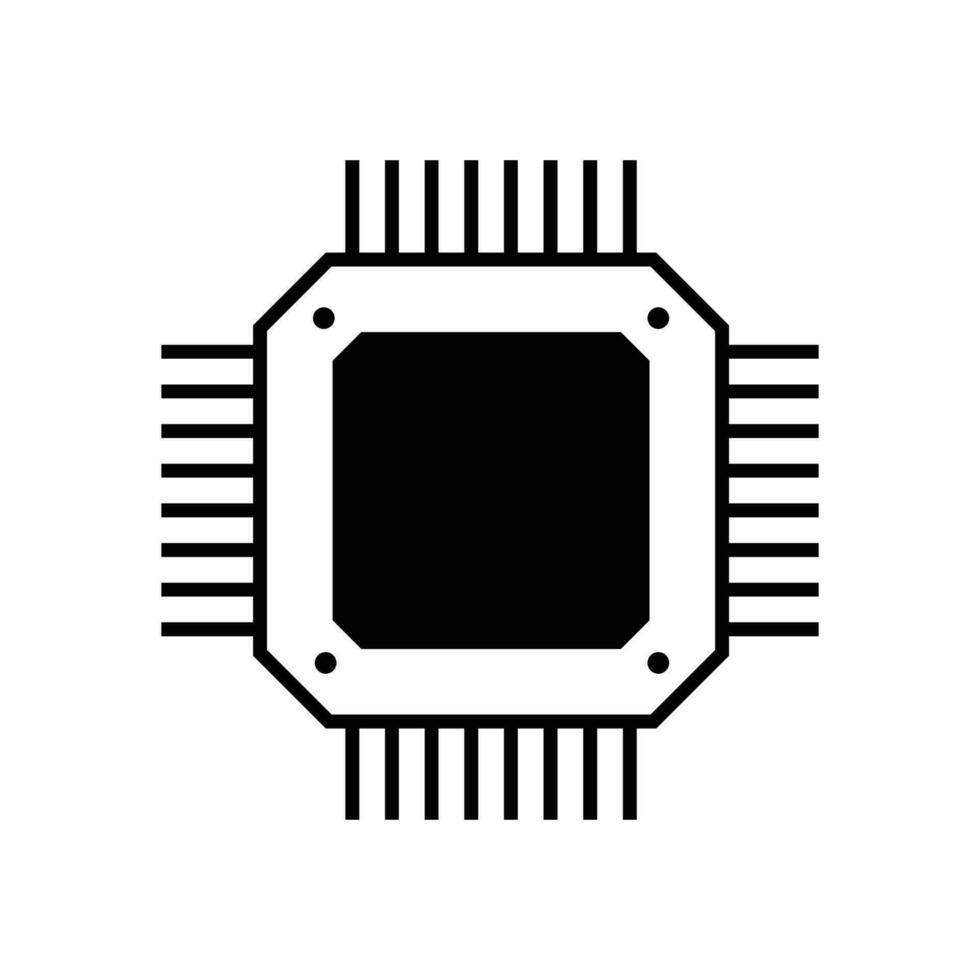 Central Processing Unit Icon Design Microchip Sign And Symbol Computer Element Vector