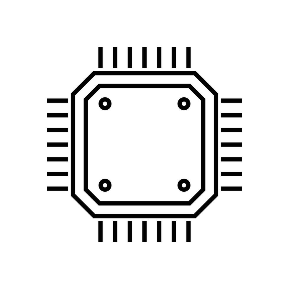 Central Processing Unit Icon Design Microchip Sign And Symbol Computer Element Vector