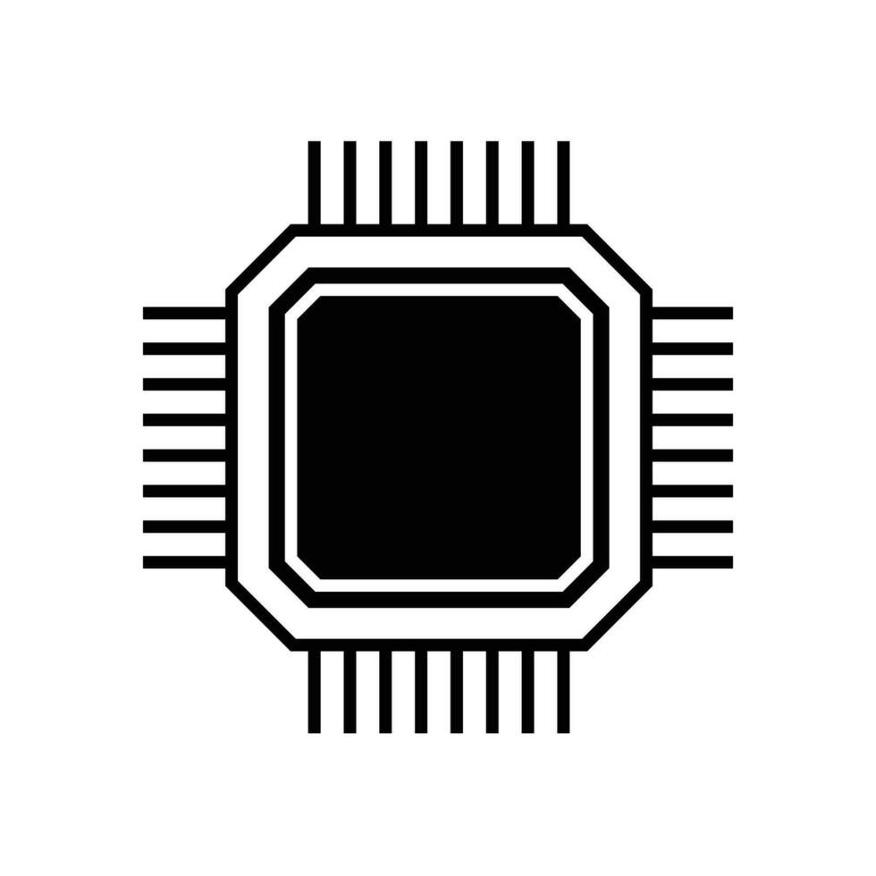 Central Processing Unit Icon Design Microchip Sign And Symbol Computer Element Vector
