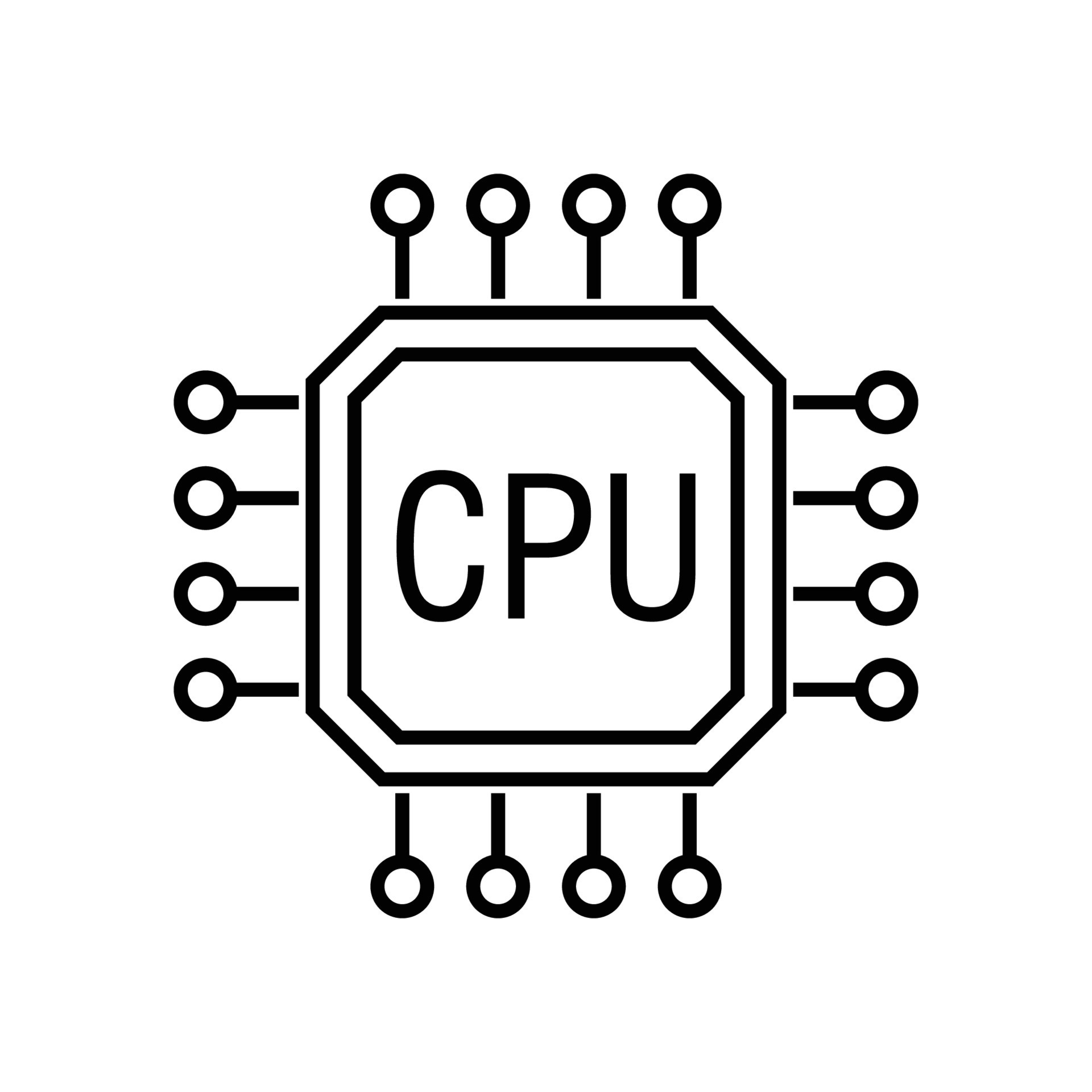 central processing unit icon design. microchip sign and symbol ...