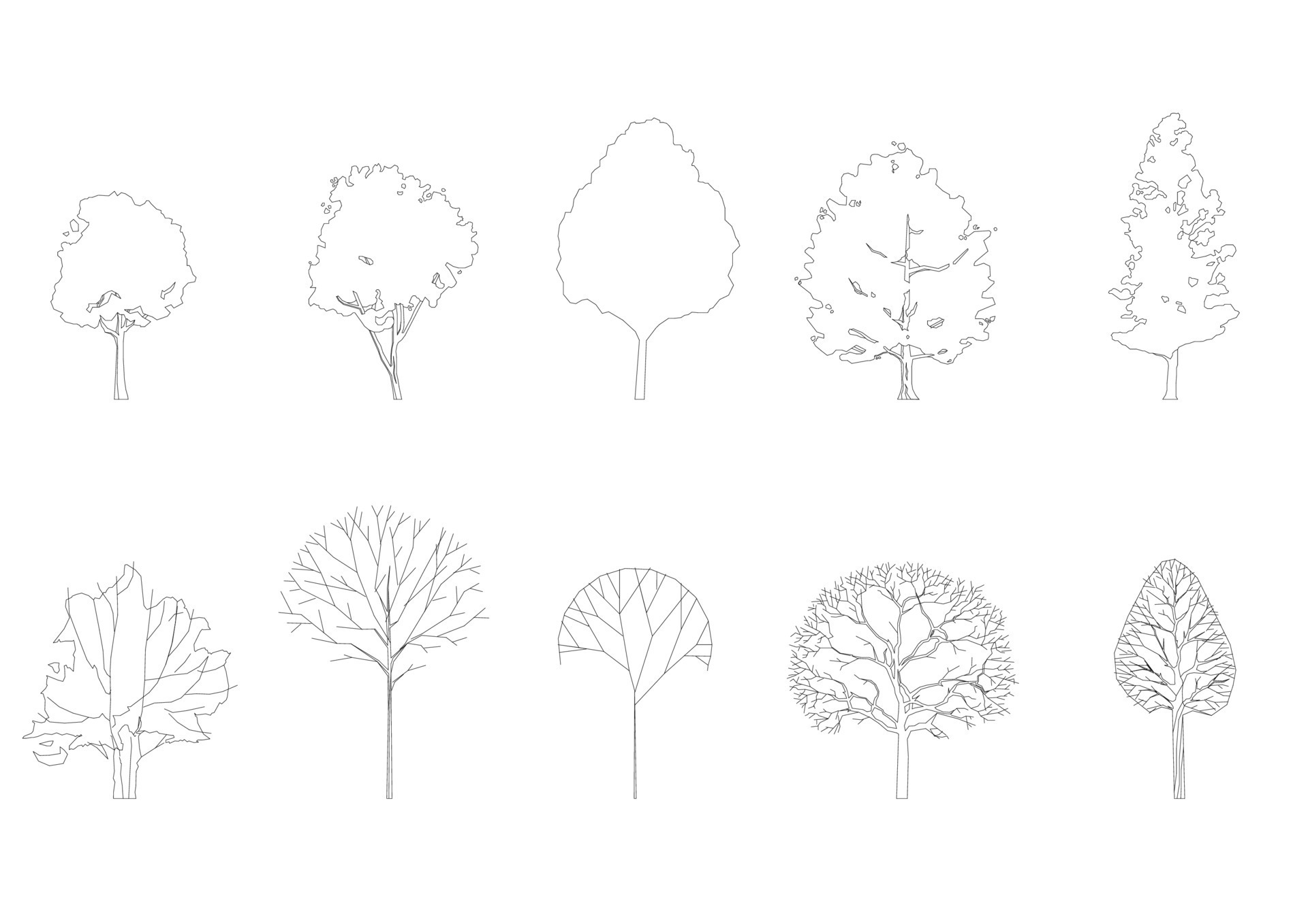Architectural Symbols Trees
