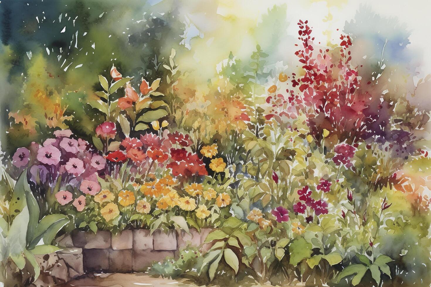 Watercolor Gardening Stock Photos, Images and Backgrounds for Free Download