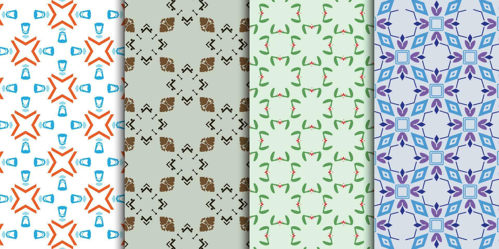 Set Of Seamless Geometric Patterns Abstract Unique Motif Graphic