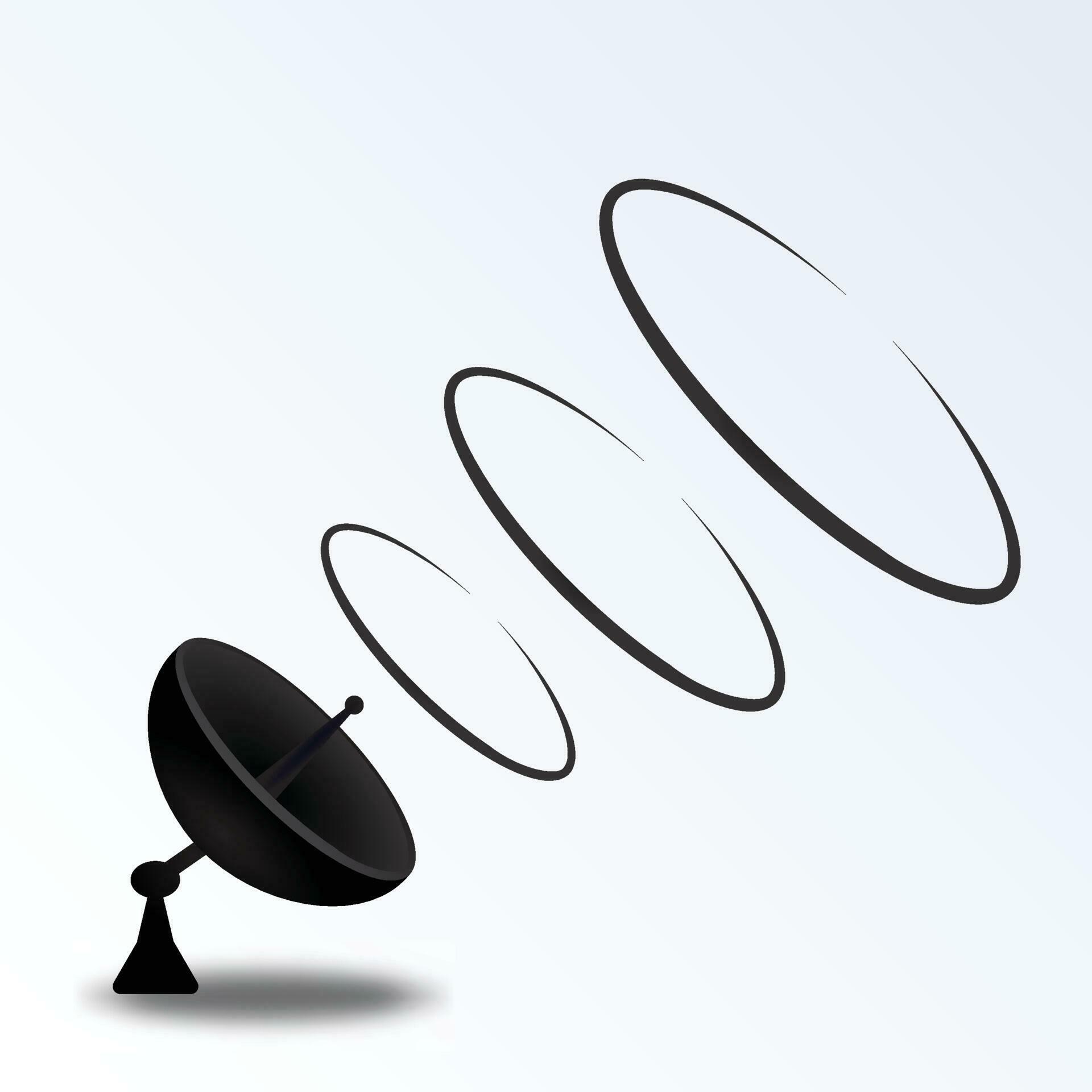 Parabolic Antenna Silhouette Abstract 3d Satellite Antenna With