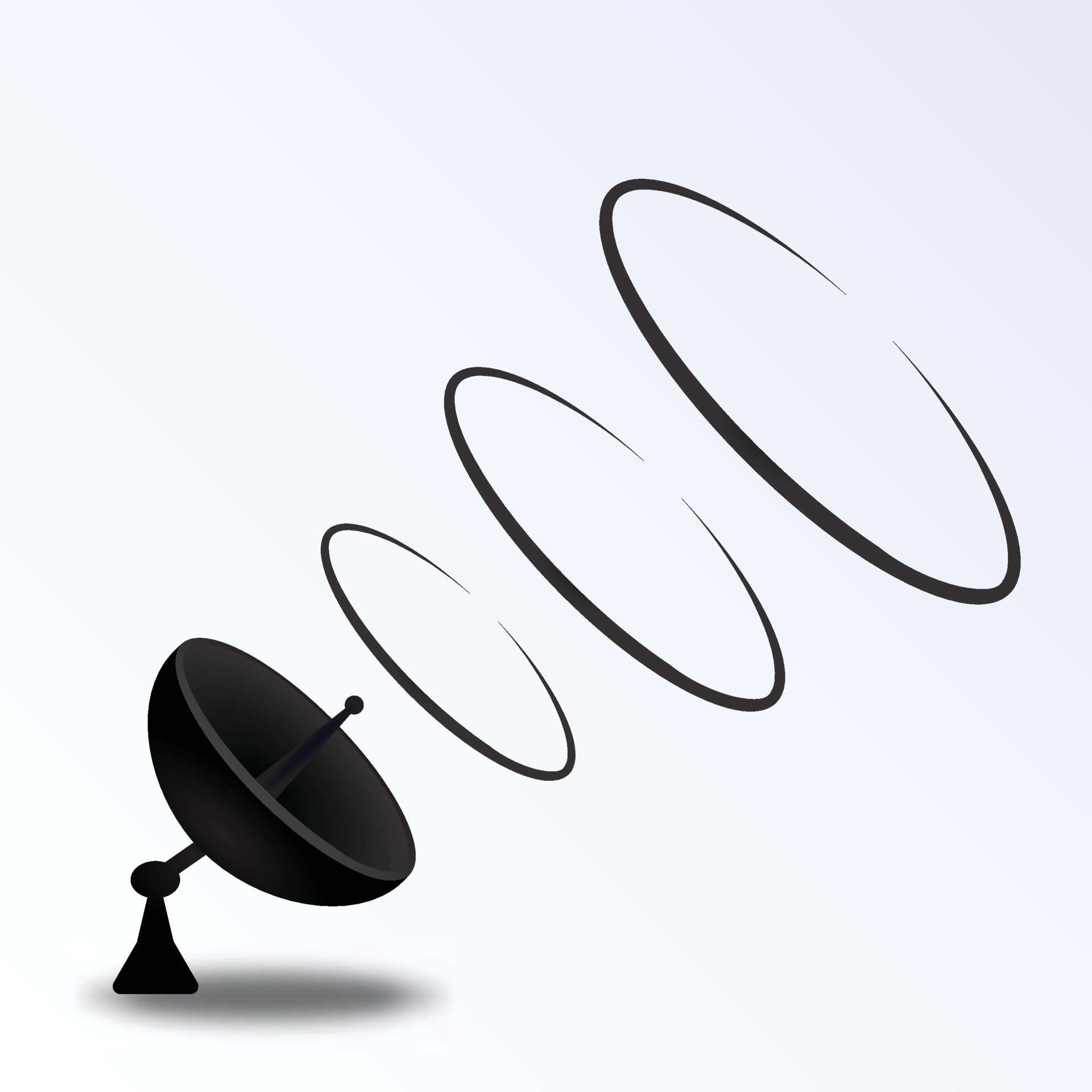 Parabolic Antenna Silhouette Abstract 3d Satellite Antenna With