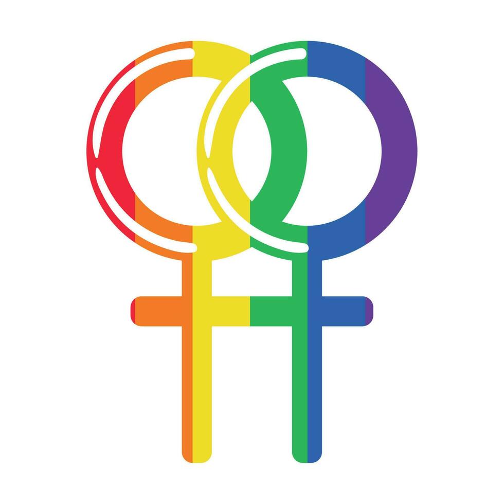 LGBTQ lesbian gender symbol icon isolated 24406228 Vector Art at Vecteezy