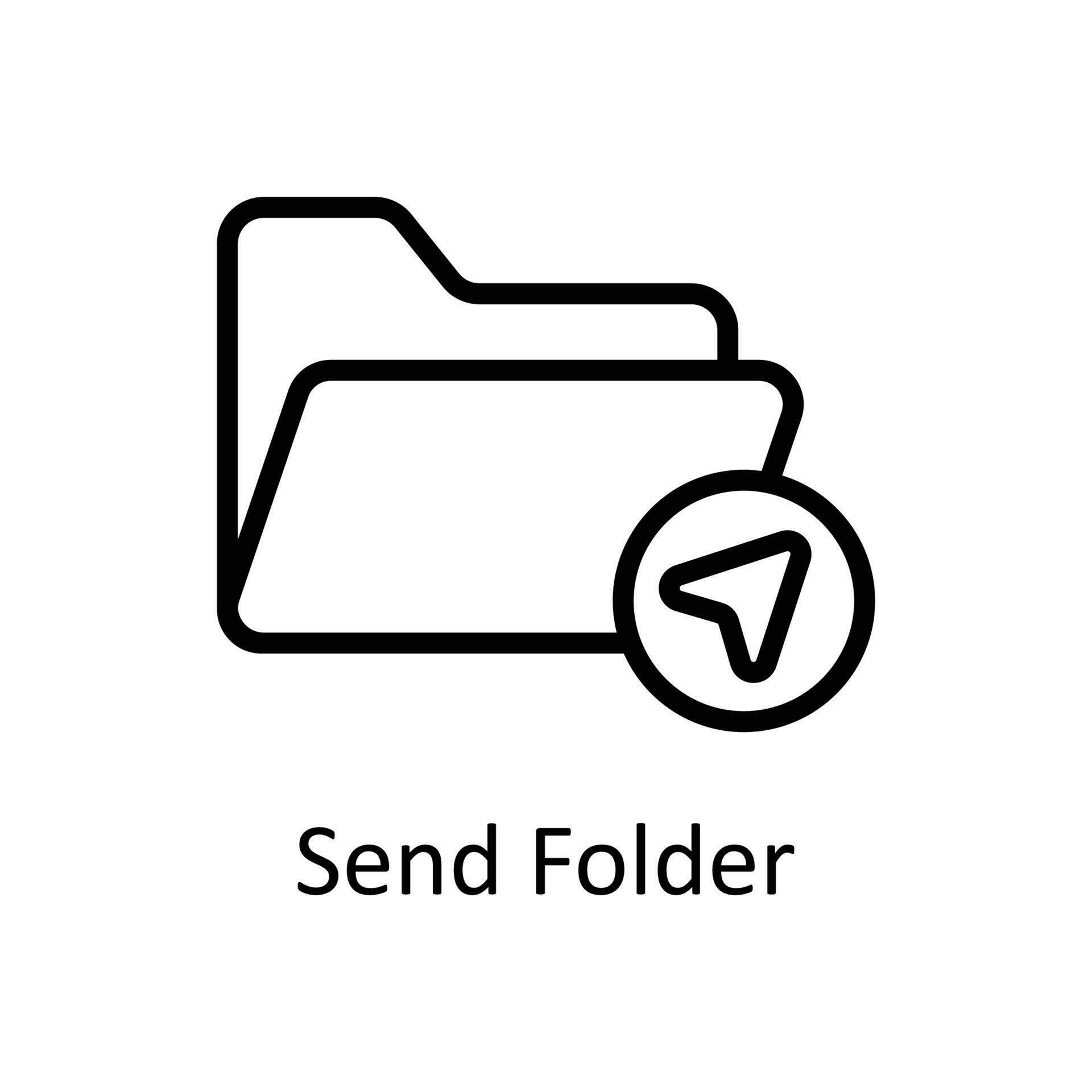 Send Folder Vector Outline Icon Design Illustration User Interface Symbol On White Background